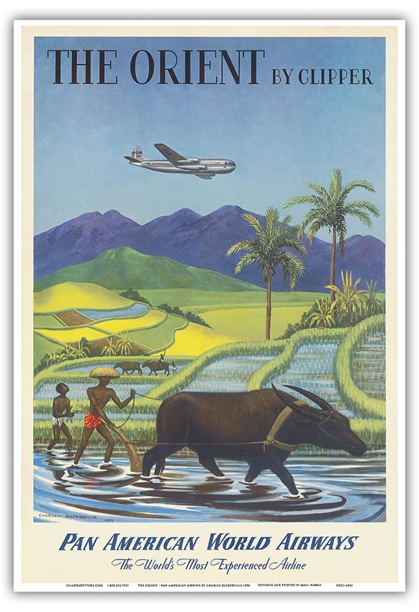 The Orient by Clipper - Boeing Stratocruiser over Rice Paddy - Pan ...
