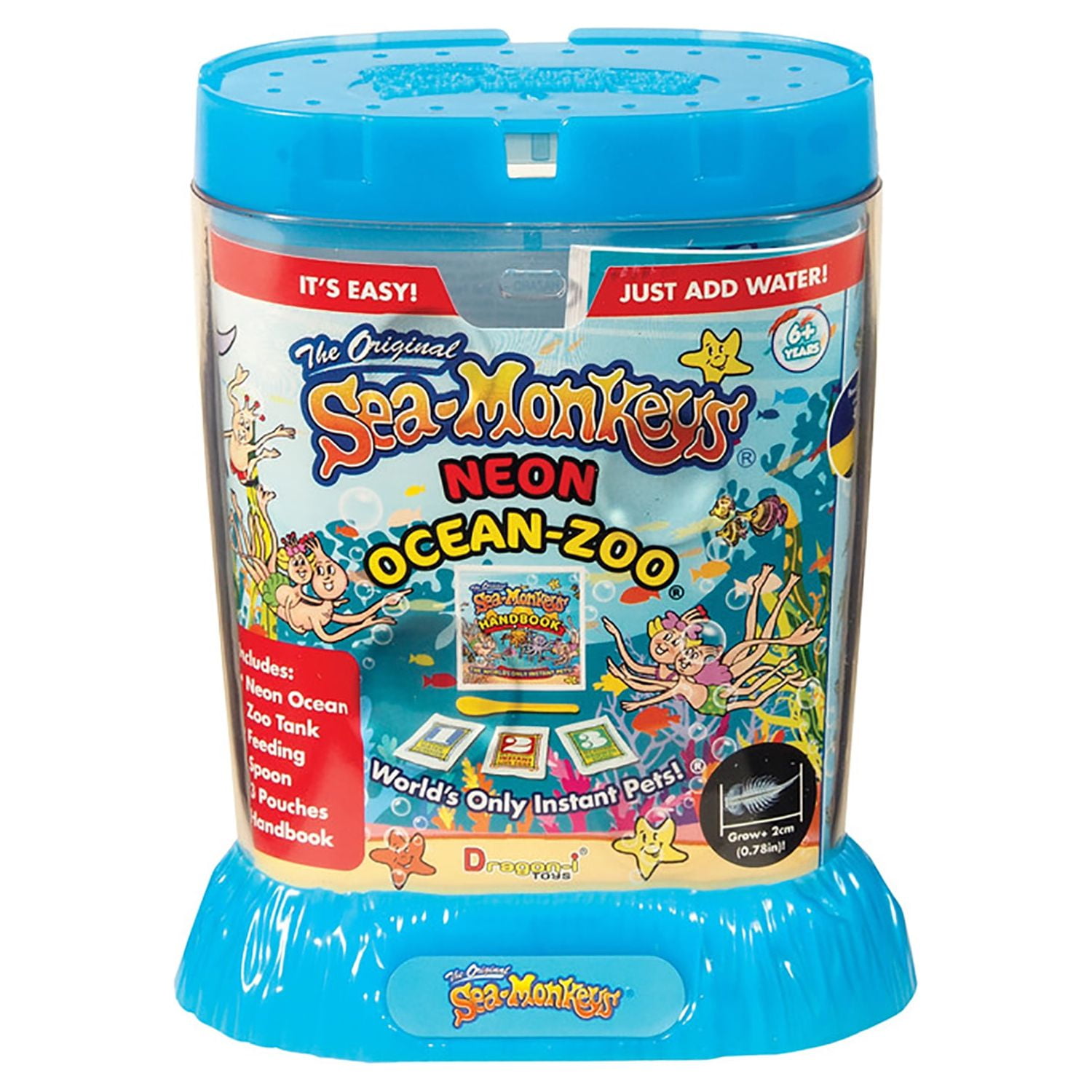 Sea-Monkeys Neon Ocean Zoo Toy & Game Kit - Kids Plastic Animal Instant ...