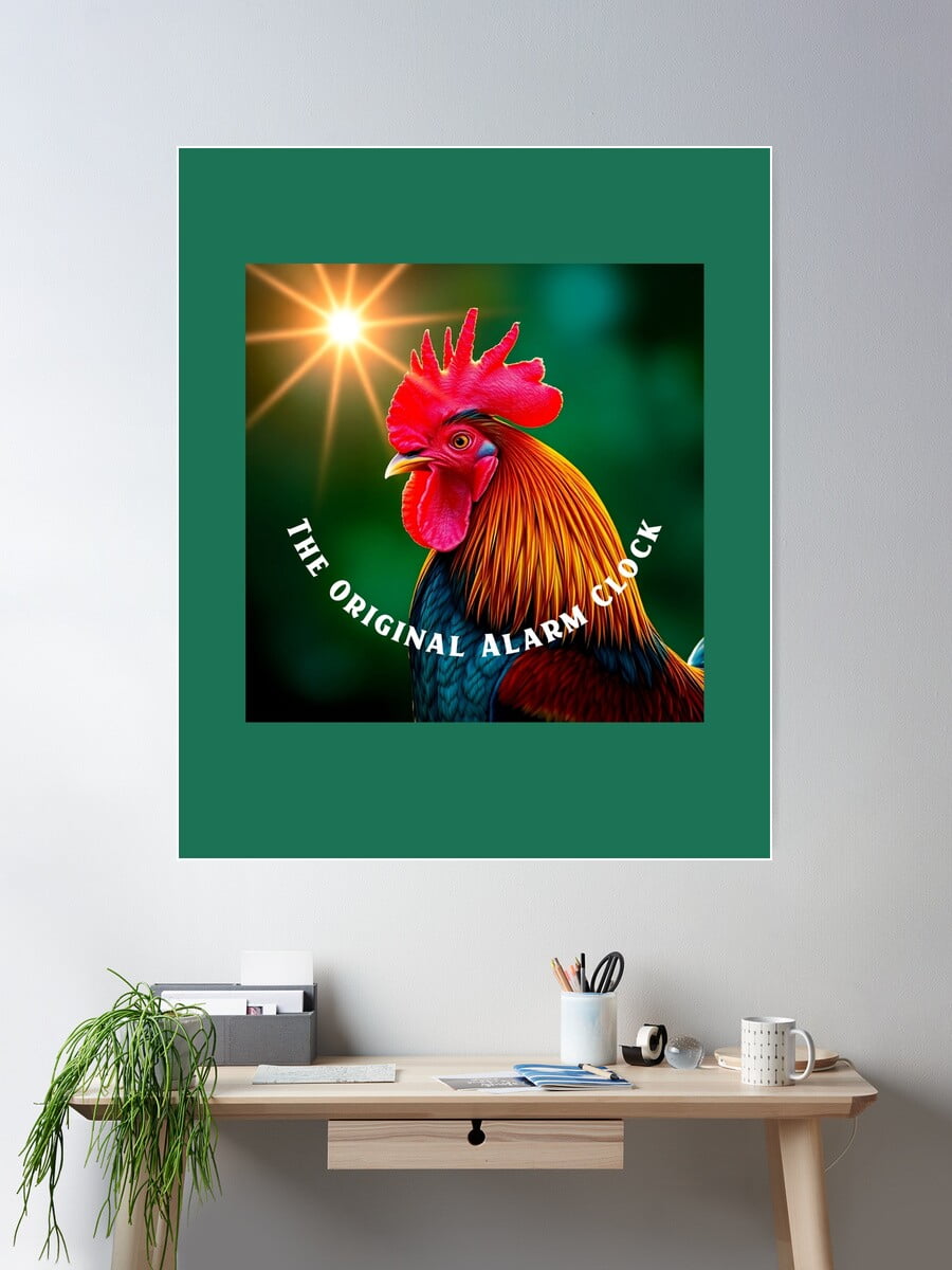 The Original Alarm Clock Chickens Poster Wall Art, Modern Wall Decor ...