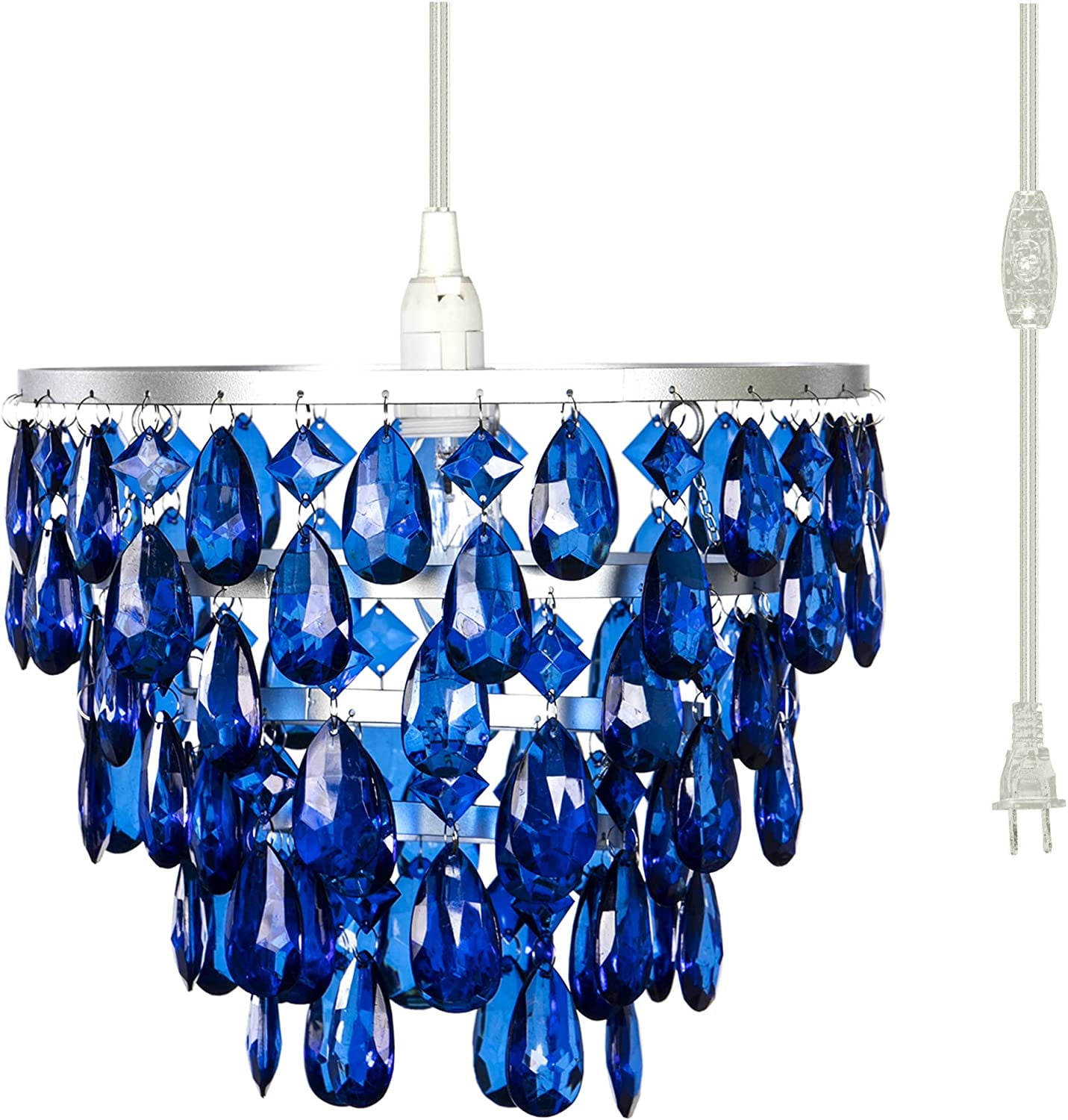 The Original Brink House Plug-in 1 Light Cobalt Blue Dome Chandelier ...