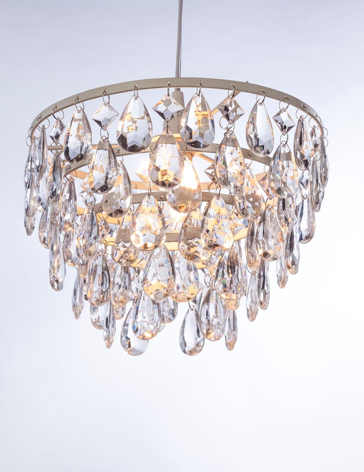 The Original Brink House Plug-in 1 Light Crystal White Dome Chandelier ...