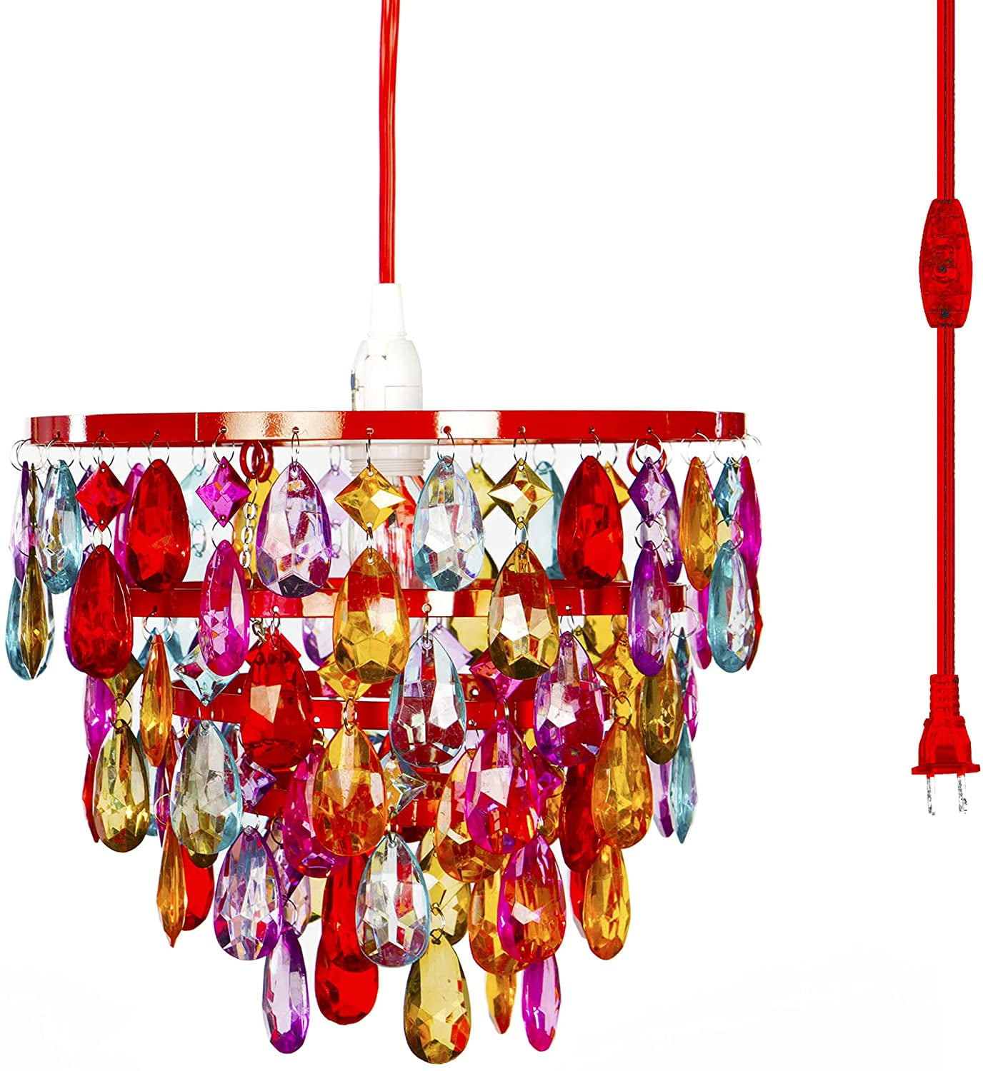 The Original Brink House Plug-in 1 Light Multicolor Dome Chandelier H10 ...