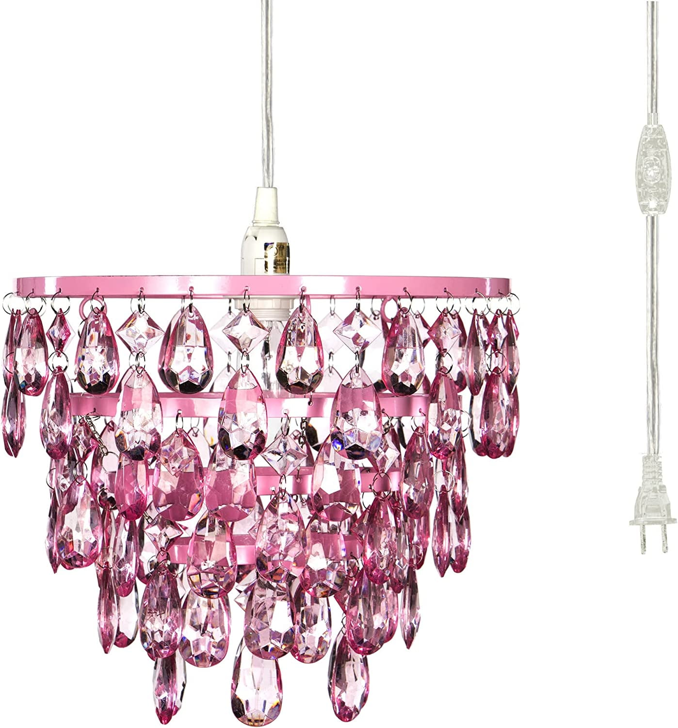 The Original Brink House Plug-in 1 Light Pink Dome Chandelier H10”xW11 ...