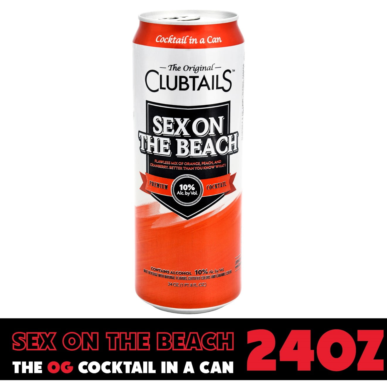 Clubtails Sex on the Beach, 24 ounce, 10% abv, Original Cocktail in a Can - Walmart.com