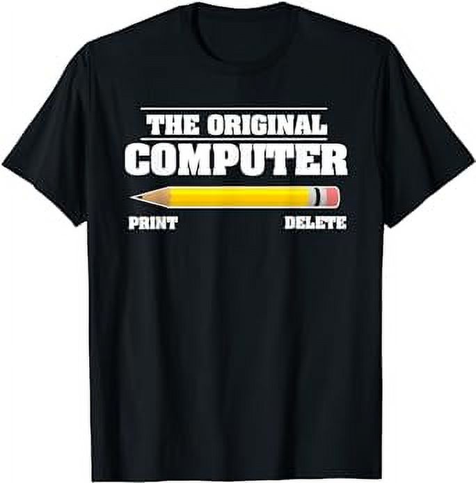 The Original Computer, Print Delete, Pencil T-shirt - Walmart.com