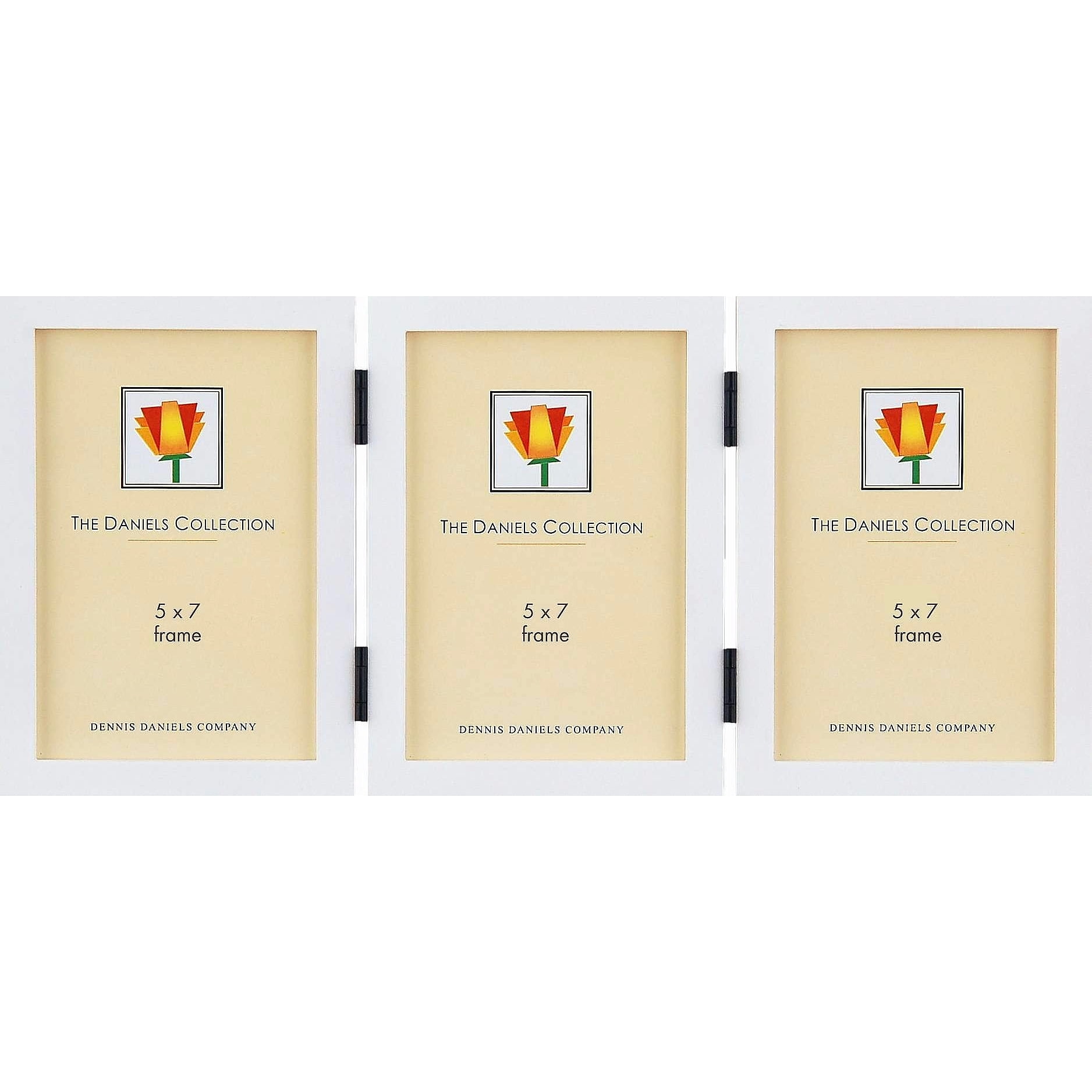 The Original DANIELS W41 GALLERY WOODS White wood hinged triple 5x7 ...