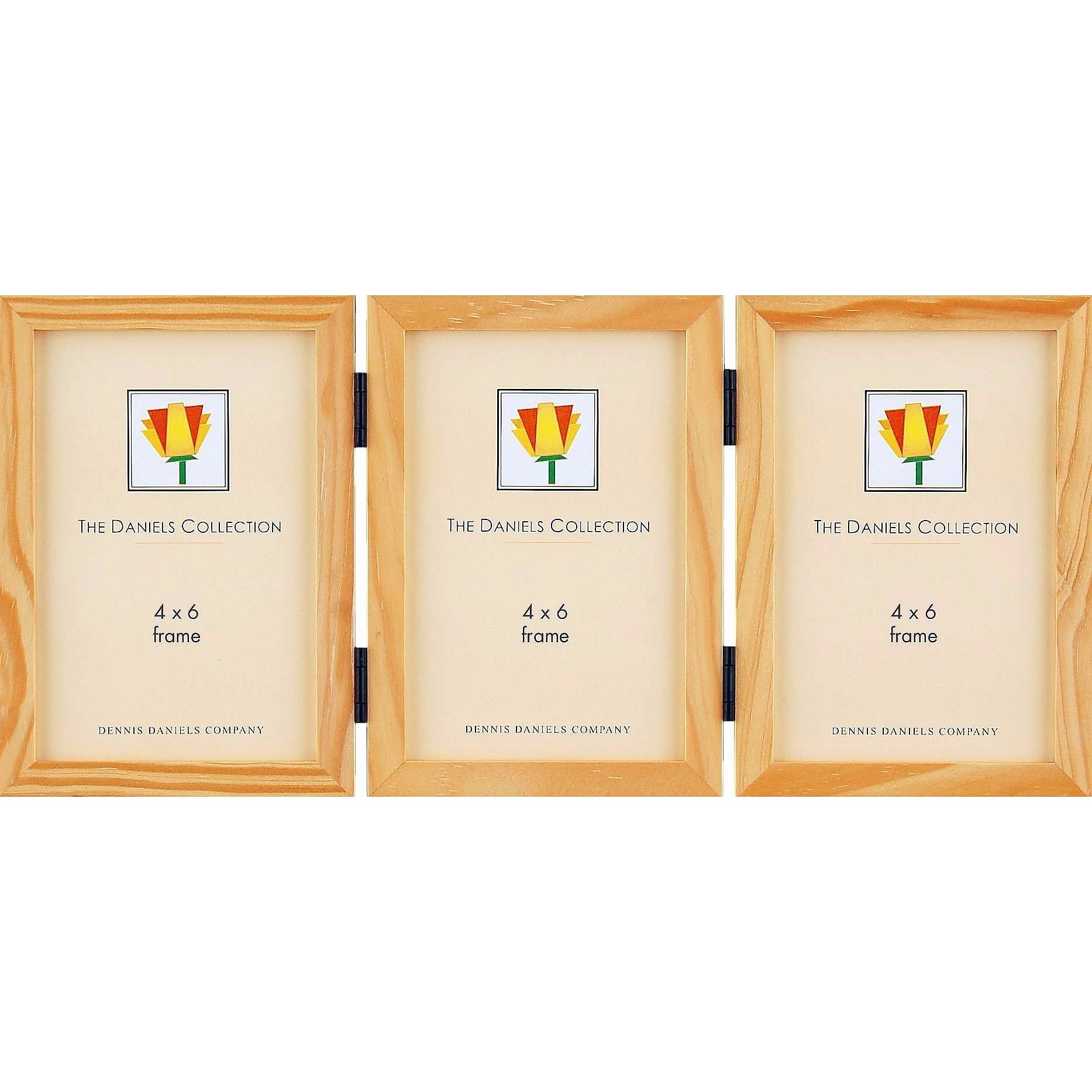 The Original DANIELS W41 GALLERY WOODS natural-stain hinged 4x6 triple by Dennis Daniels - 4x6 ...