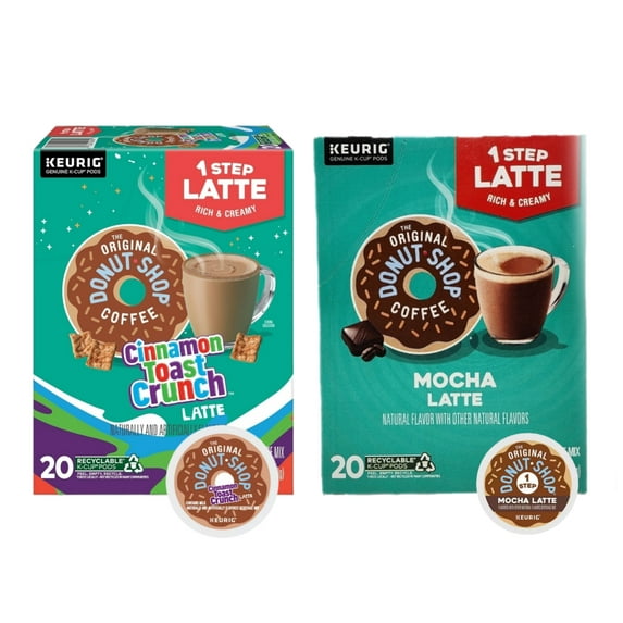The Original Donut Shop 1 Step Latte Variety Pack, Cinnamon Toast ...