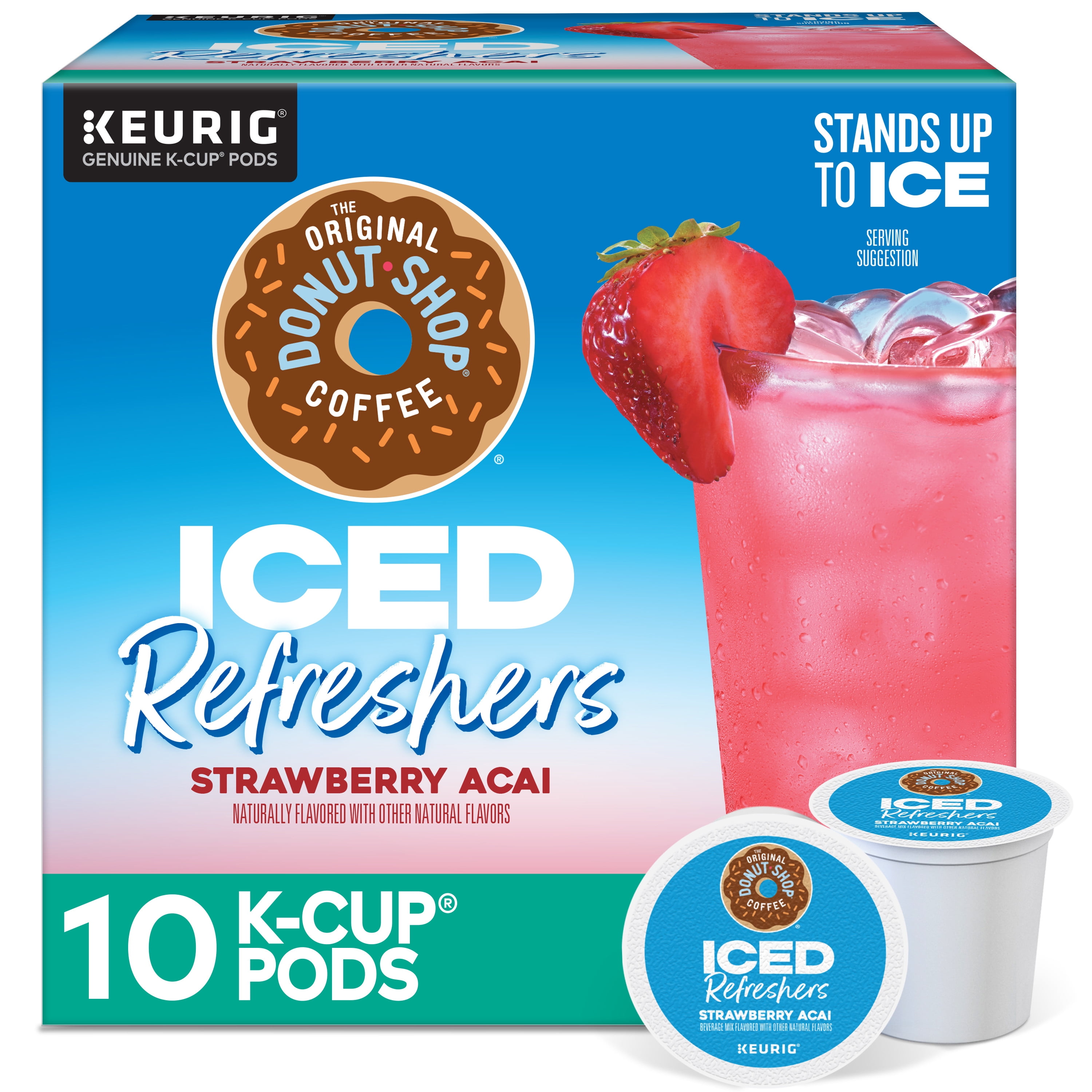 The Original Donut Shop, Iced Refreshers Strawberry Açaí Flavor K-Cup ...