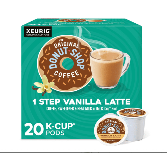 The Original Donut Shop Latte Vanilla Single-Serve Keurig K-Cup Pods ...