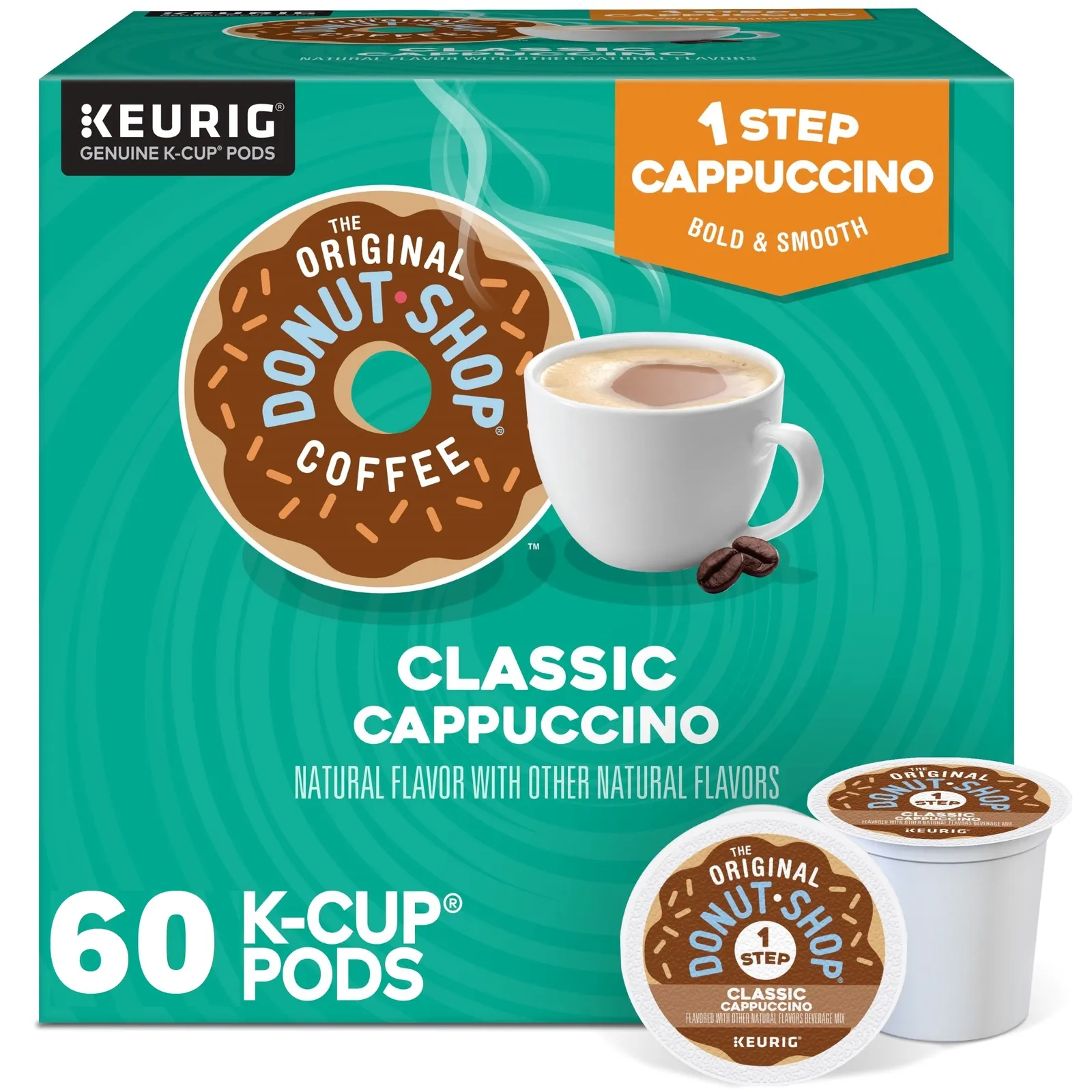 The Original Donut Shop One-Step Classic Cappuccino, 60 Coffee K-Cups ...