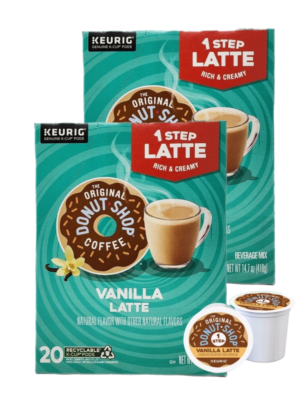 The Original Donut Shop Vanilla Latte K Cups 2 Pack, 20 K Cups Each ...