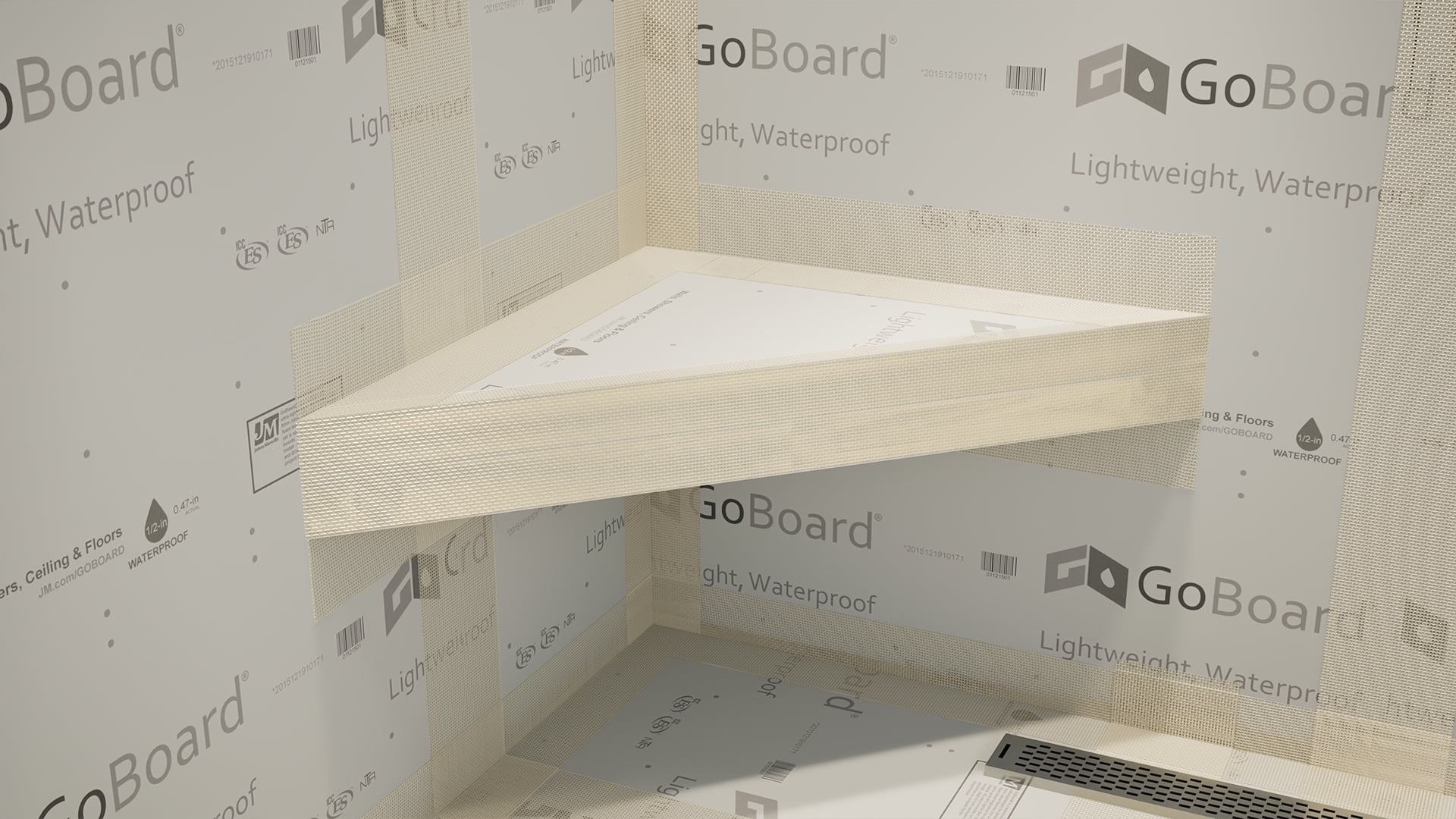 The Original™ Floating Corner Shower Bench Kit with GoBoard® (24 inch) - Walmart.com