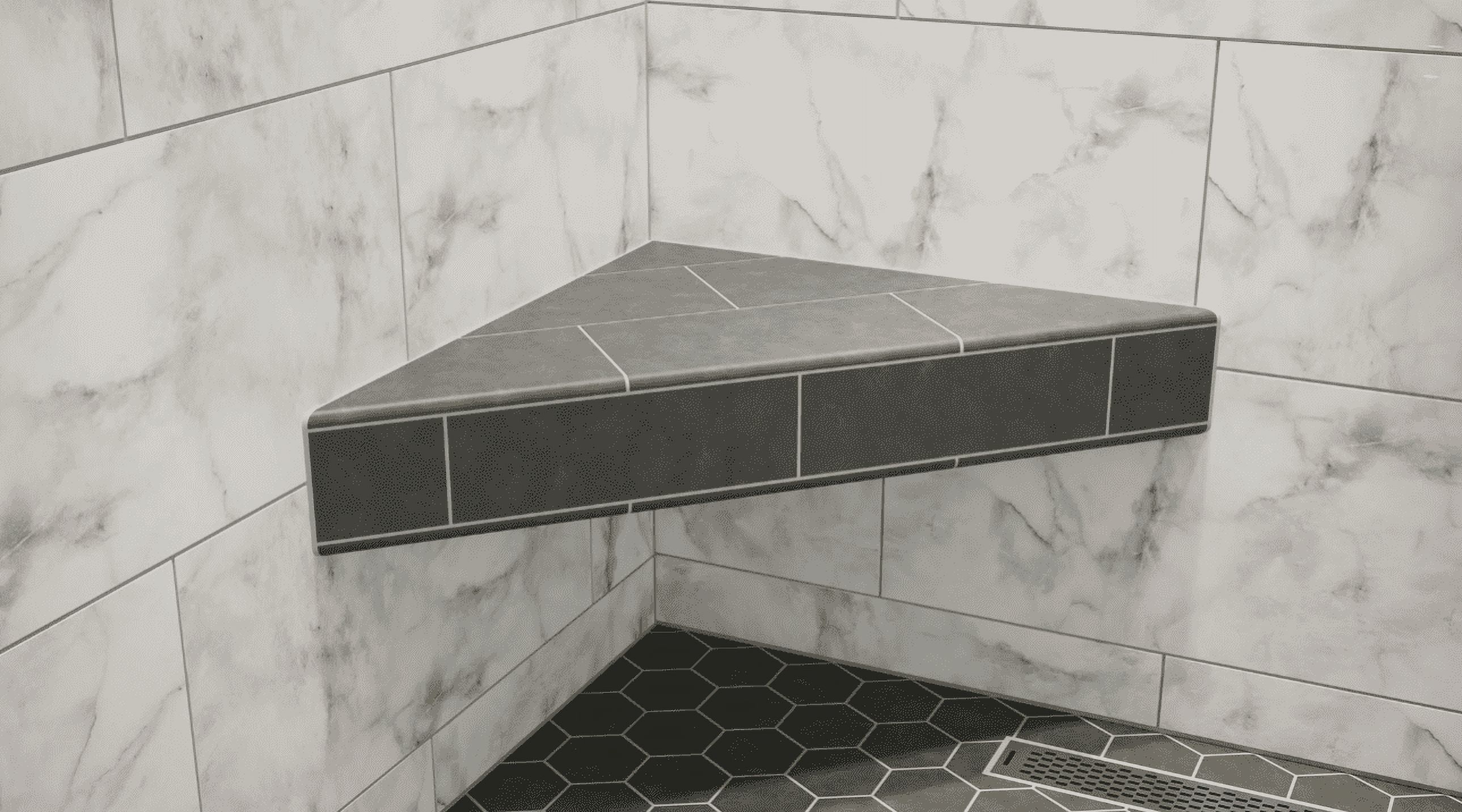 The Original™ Floating Corner Shower Bench Kit­® with Wedi® Building ...