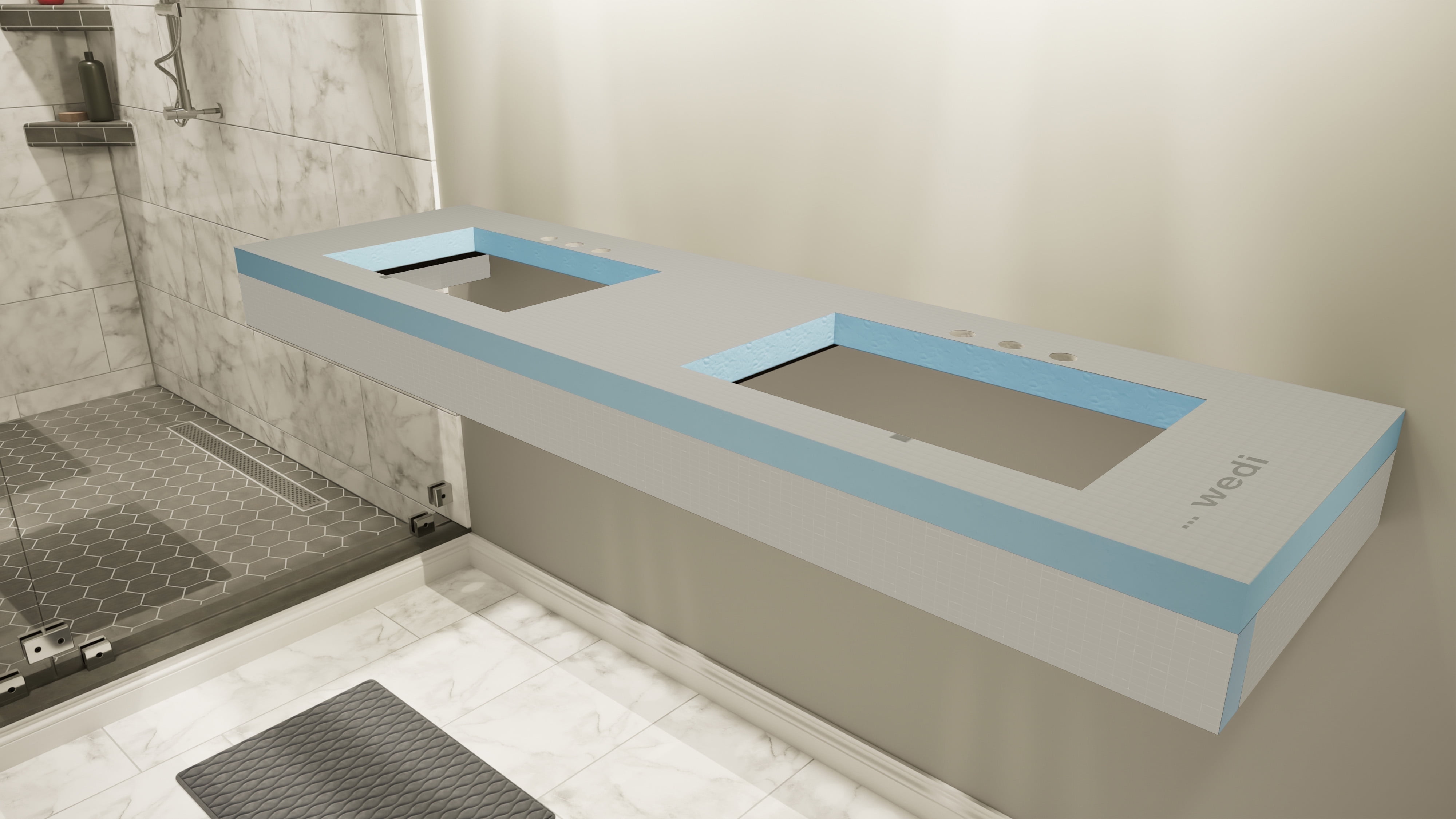 The Original Free Floating Bathroom Vanity Kit™ with Wedi® Building ...