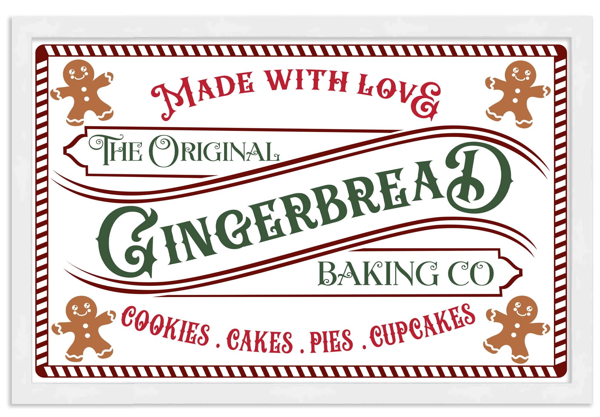 The Original Gingerbread Baking Company 13.5" x 19.5" Framed Christmas ...