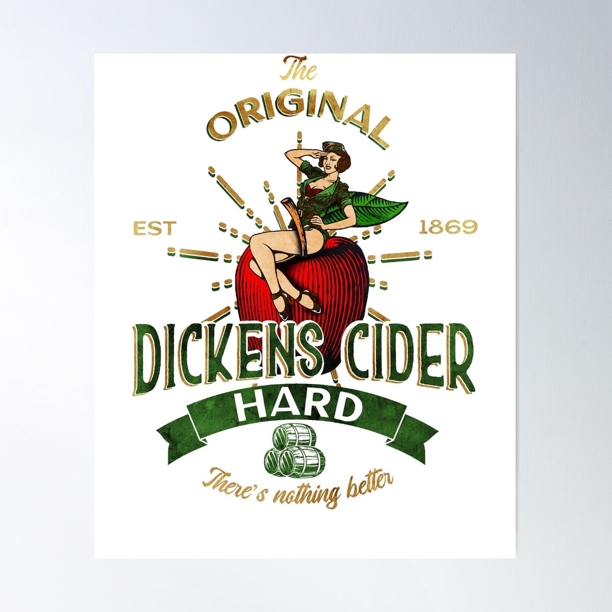 The Original Hard Dickens Cider Poster Wall Art, Modern Wall Decor For ...