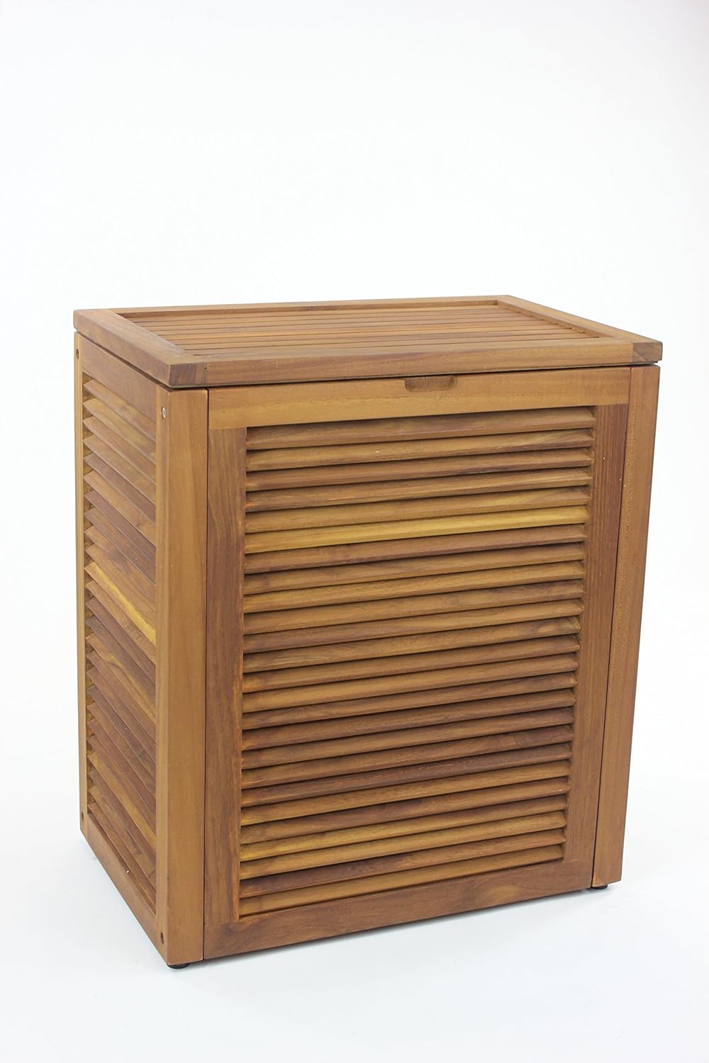 The Original Nila Teak Wall Hugging Louvered Large Hamper 416 - Walmart.com
