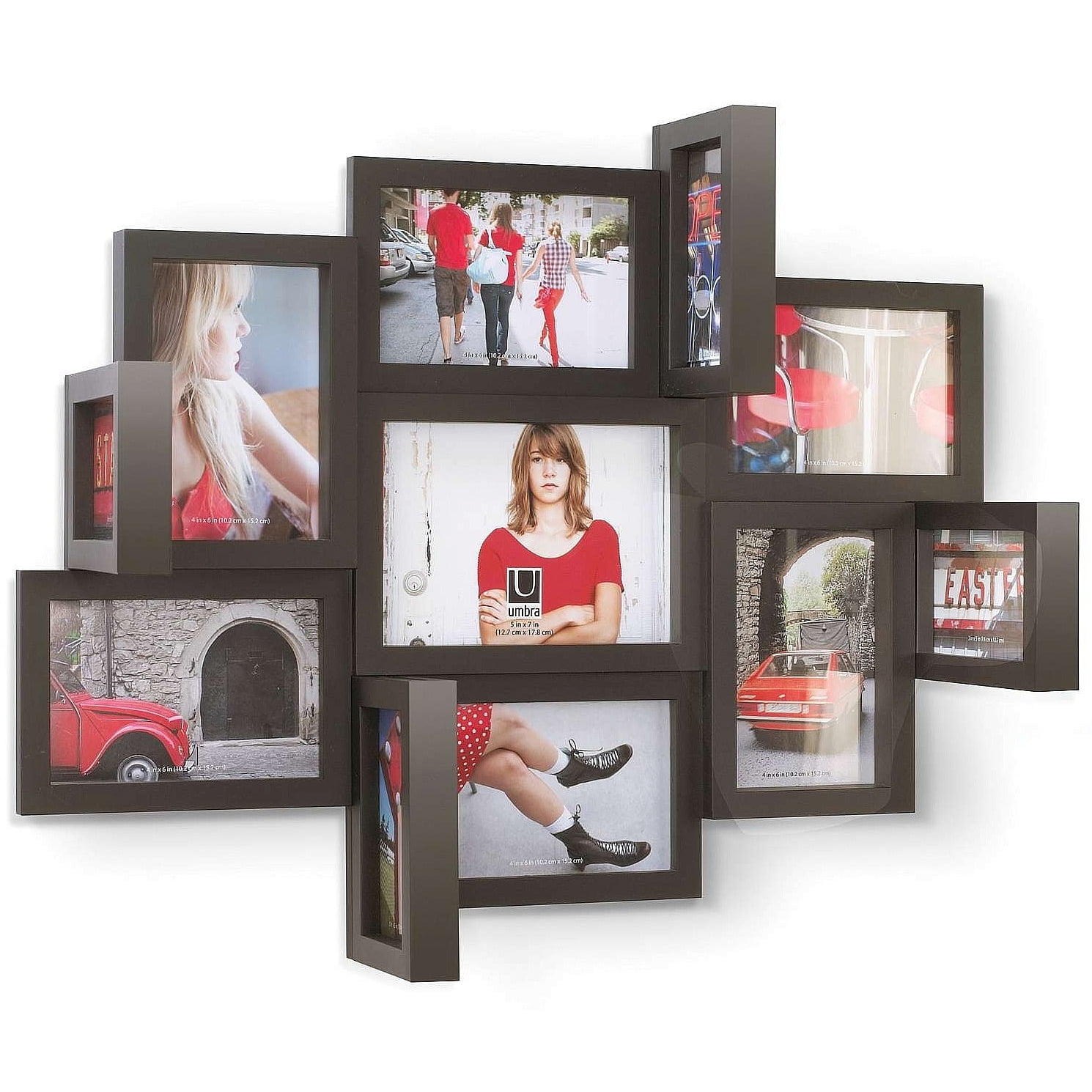 The Original PERSPECTIVE Black Multiframe Wall Sculpture shows 15 ...