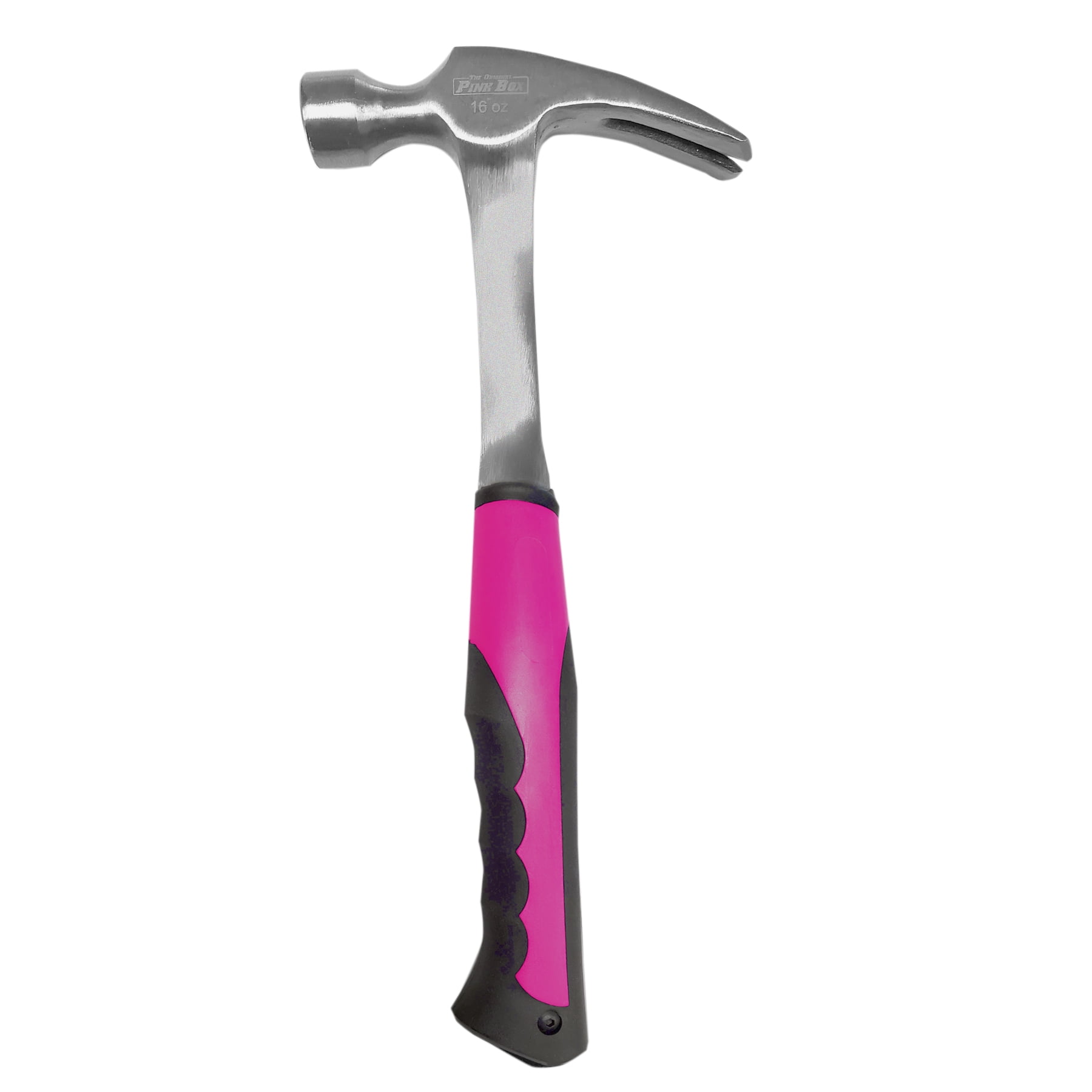 The Original Pink Box 16-Ounce Steel Rip Claw Hammer, Smooth Face, Slip ...