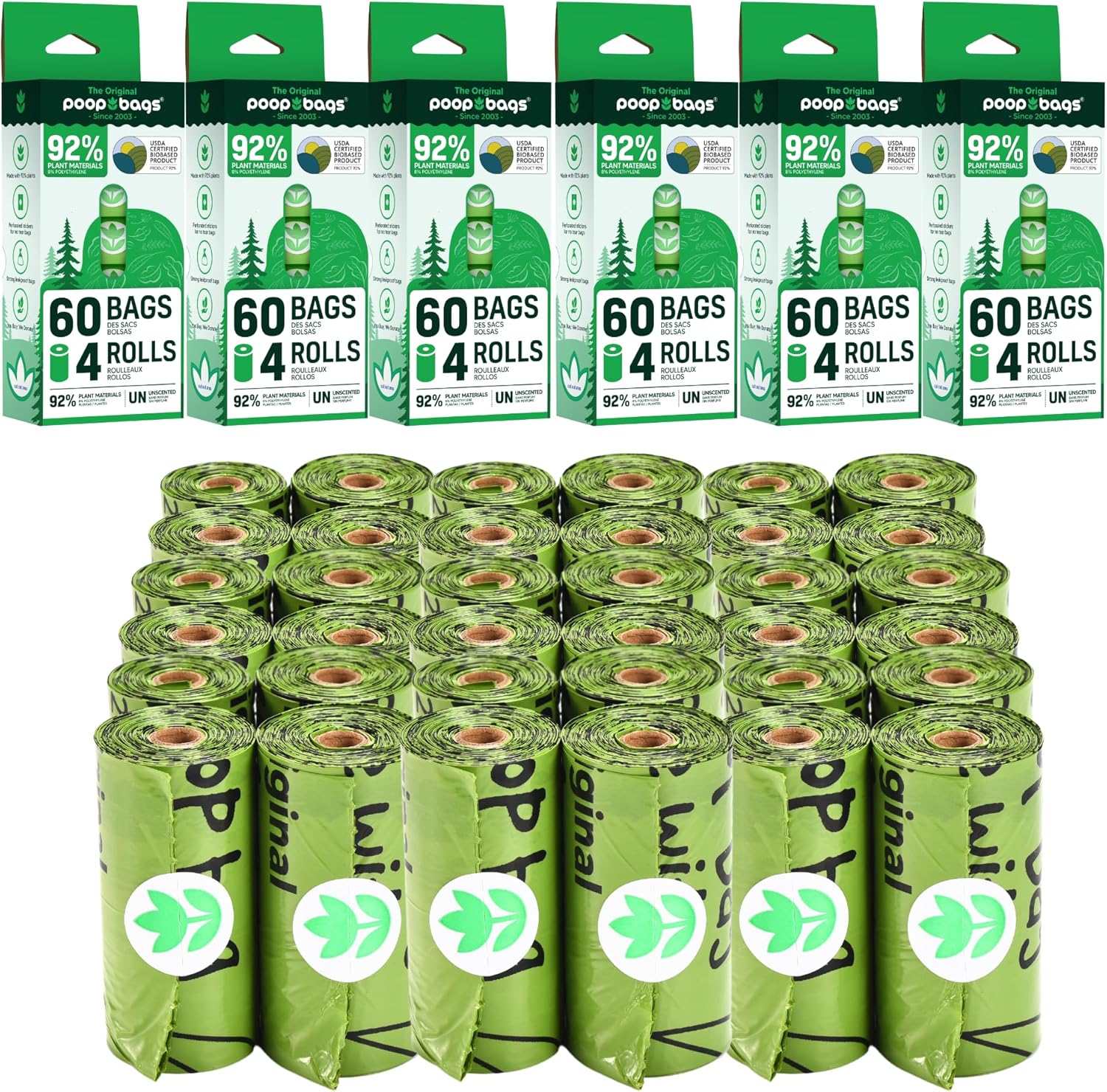 The Original Poop Bags® 92% -Based Dog Waste Bags, Unscented, Leakproof ...