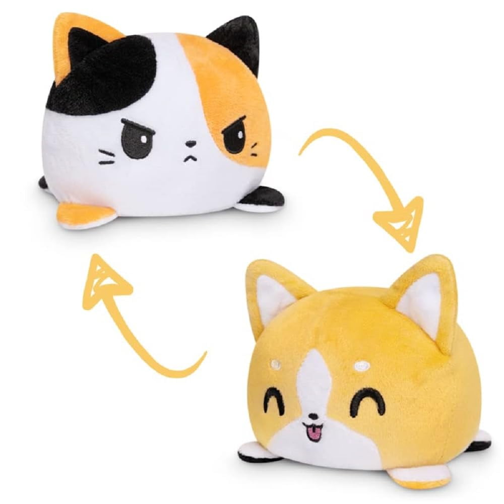 - The Original Reversible Cat + Dog Plushie - Corgi + Calico - Cute ...
