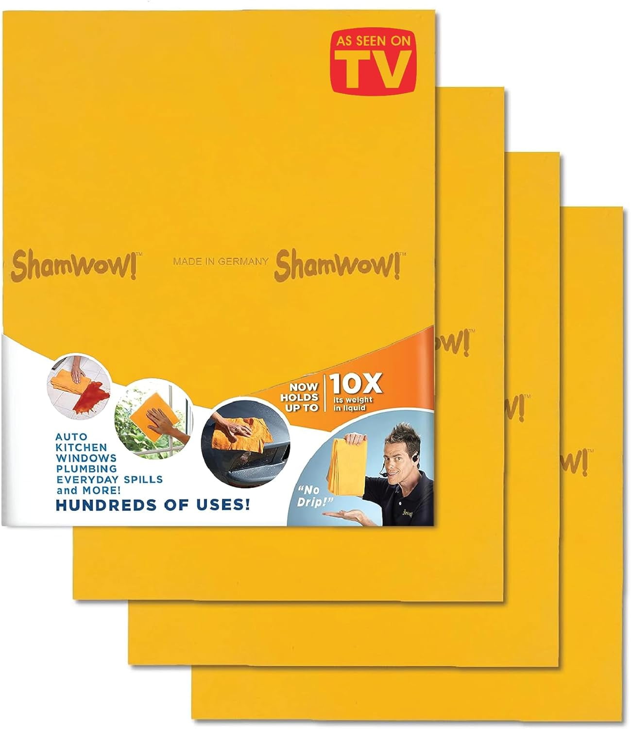 The Original Shamwow, Super Absorbent, Multi Purpose Cleaning Chamois ...