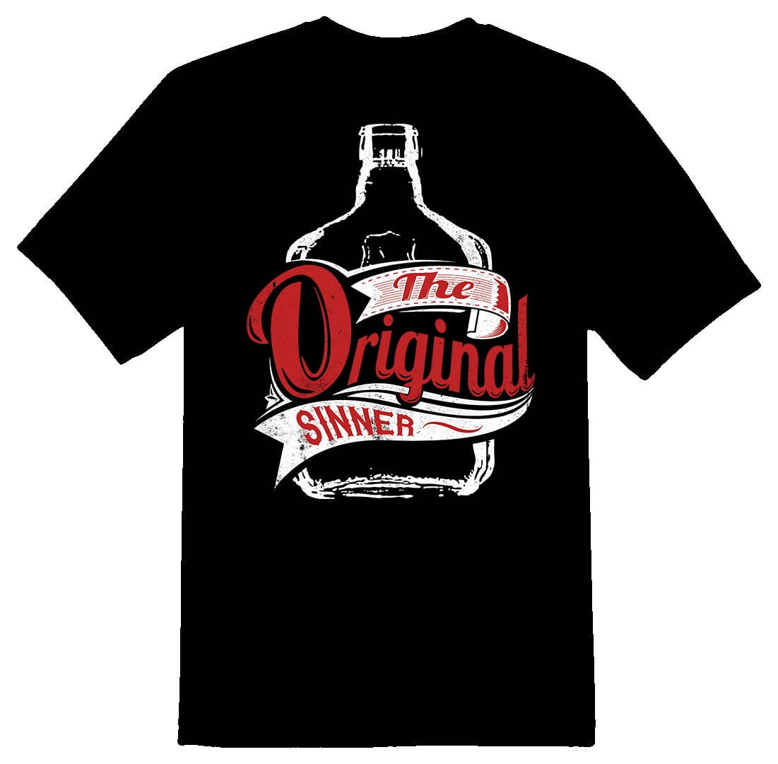 The Original Sinner black or white tee shirt - Walmart.com