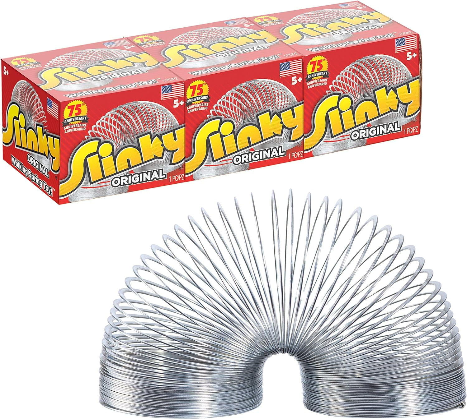 The Original Slinky Walking Spring Toy, 2.75-inch Diameter Metal Slinky ...