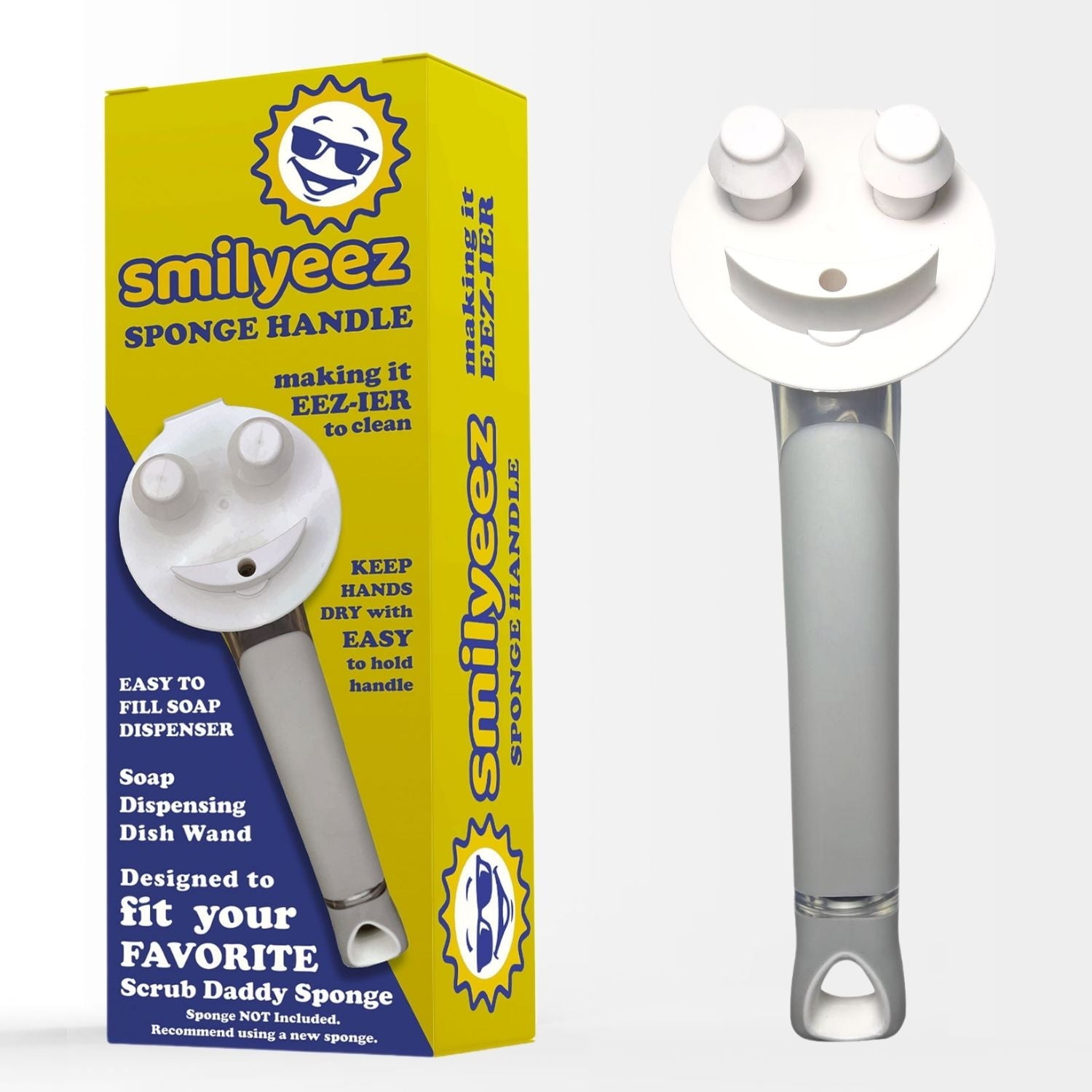 The Original Smiling Sponge Handle Soap Dispensing Handle for Scrub ...