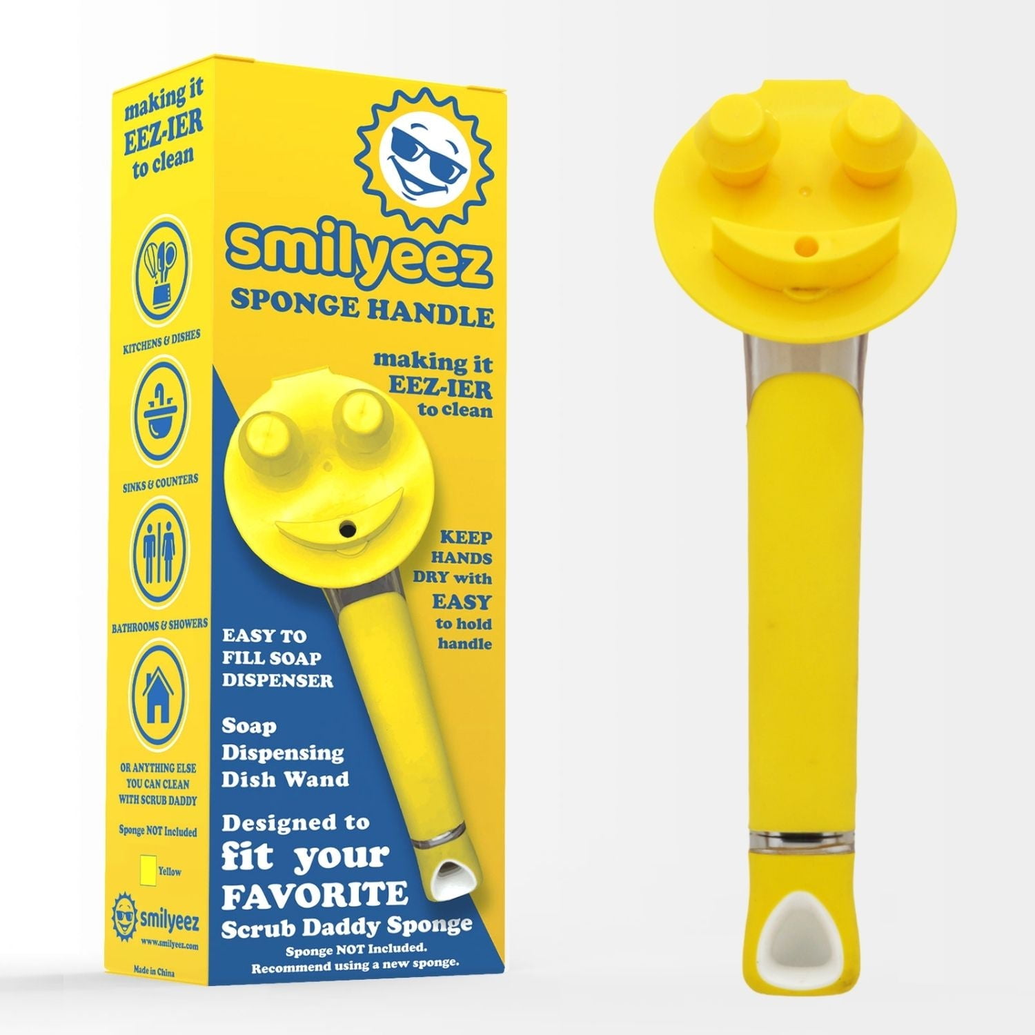 The Original Smiling Sponge Handle Soap Dispensing Handle for Scrub ...