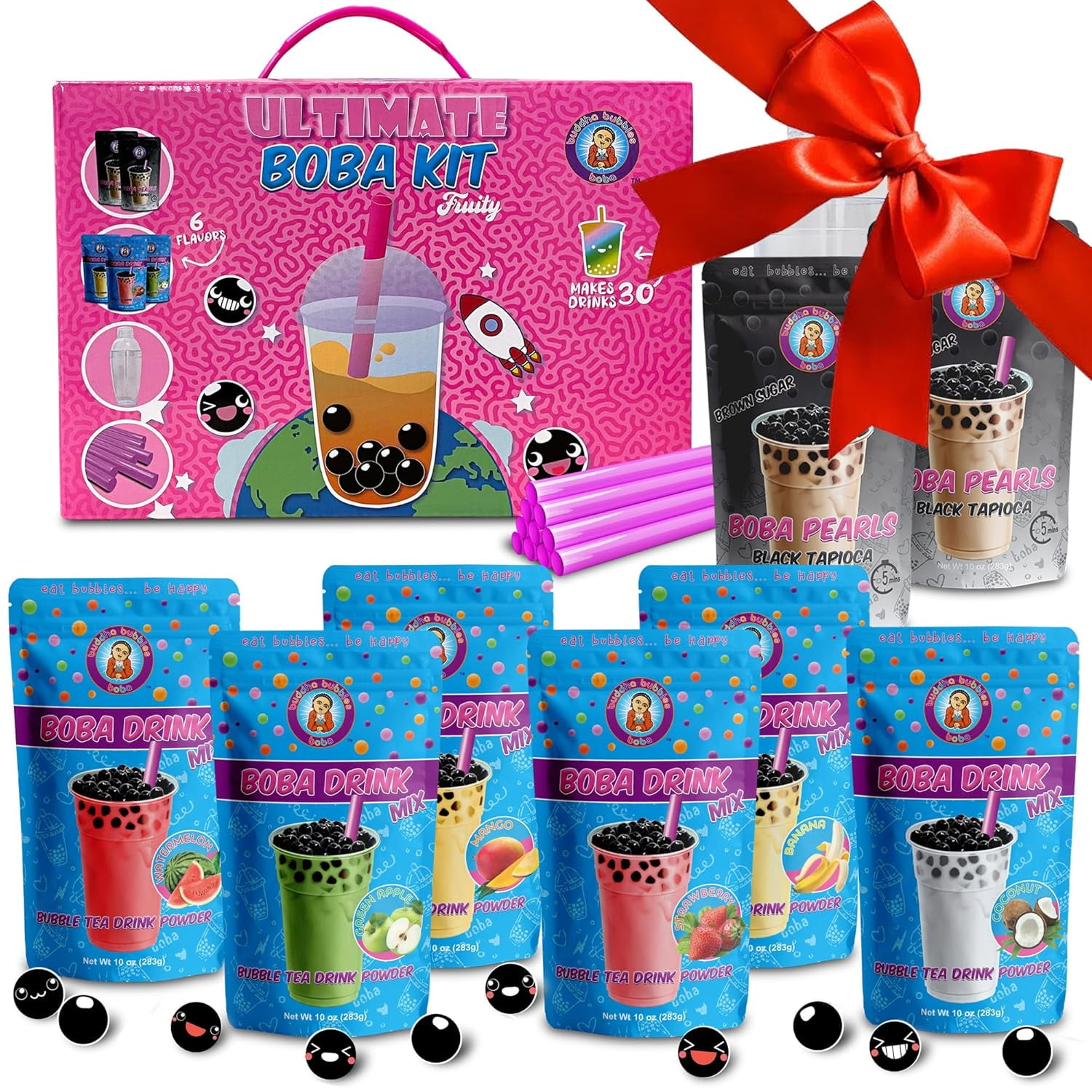 The Original Ultimate D.I.Y. Boba / Bubble Tea Kit Gift Box 6 Flavors ...