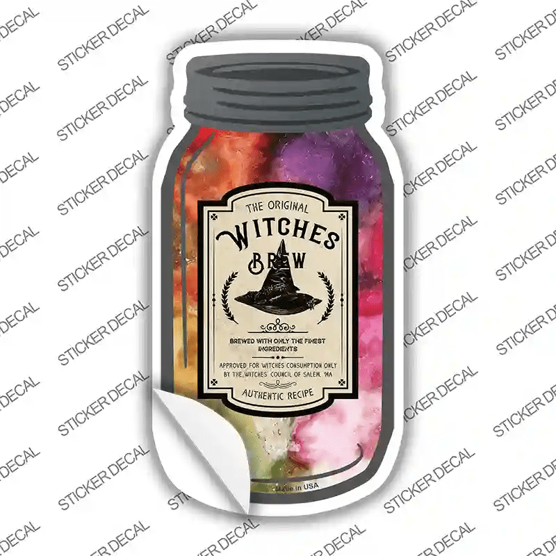 The Original Witches Brew Novelty Mason Jar Sticker Decal Large ...