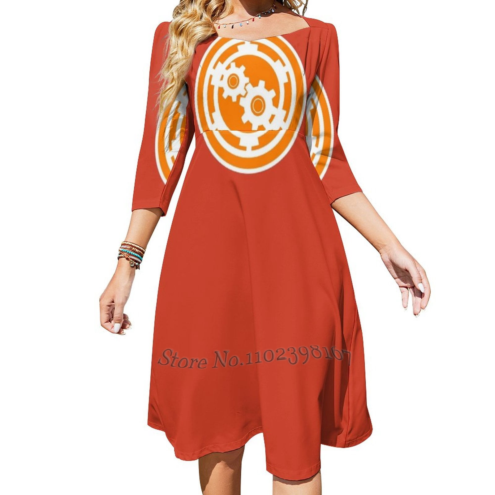 The Orville-Planetary-Engineering-Plain Flare Dress Square Neck Dress ...