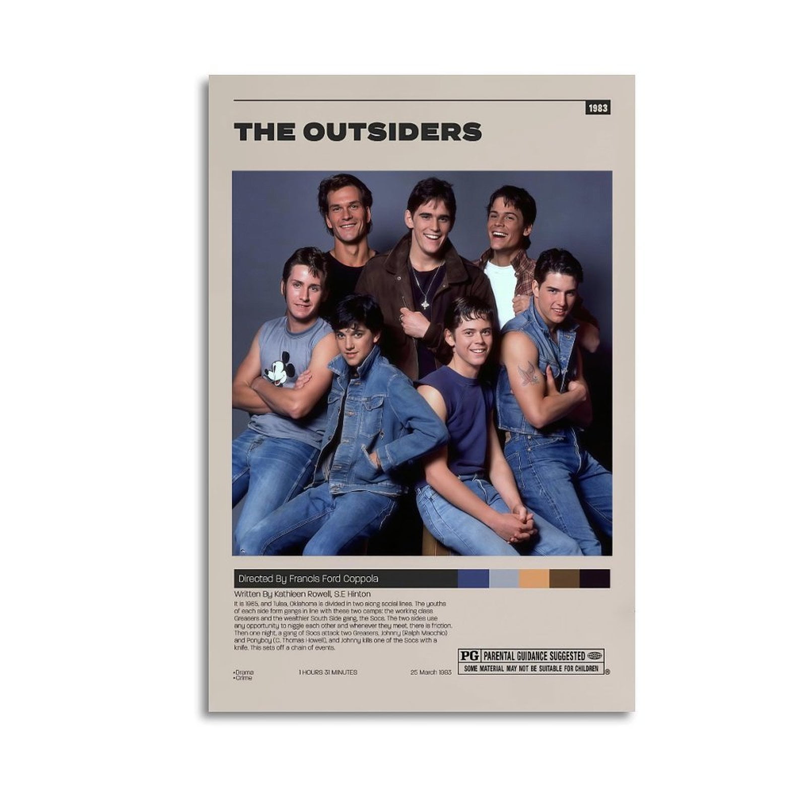 The Outsiders Poster (Set of 2) Vintage Movie Posters Canvas for ...