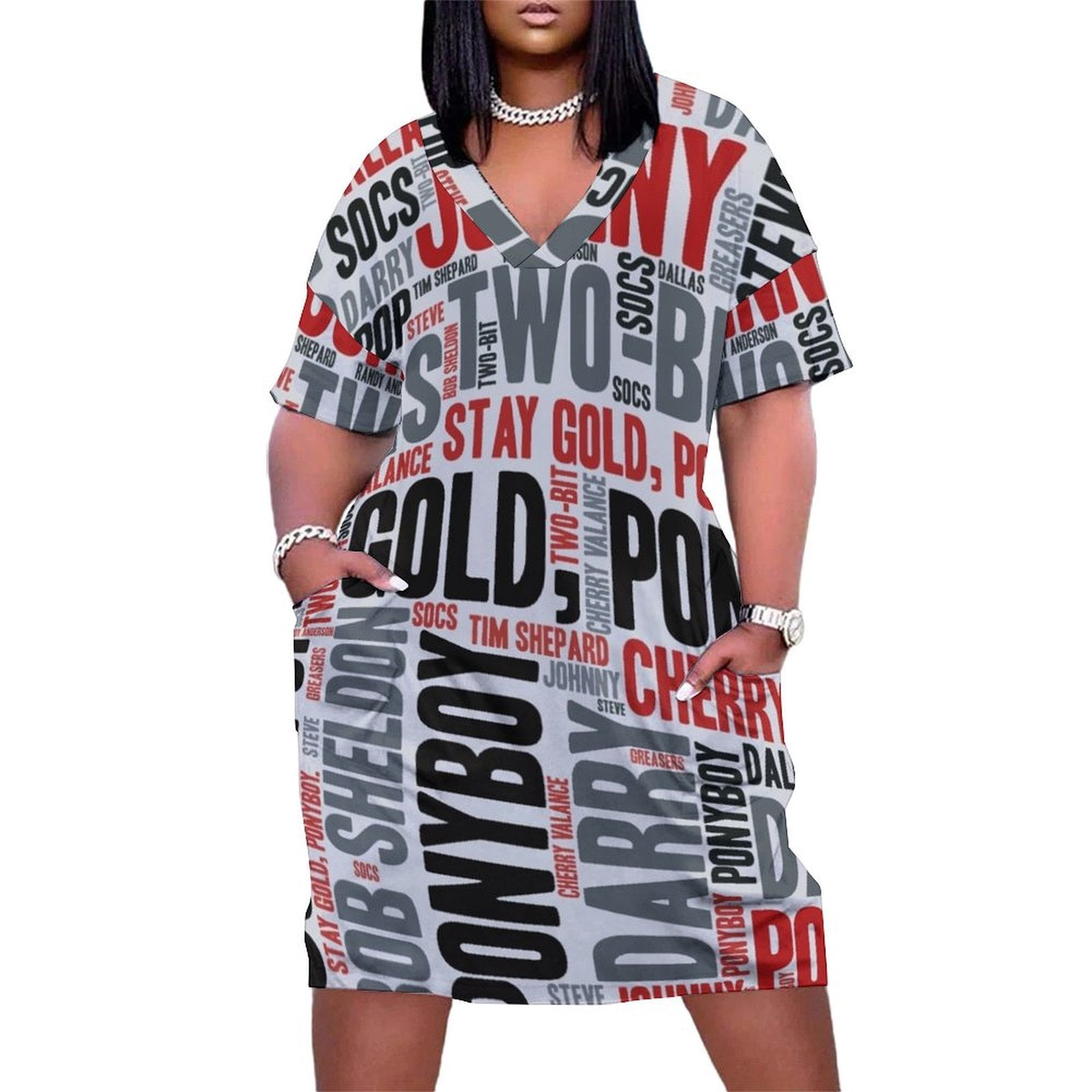 The Outsiders - Word Cloud - Stay Gold Ponyboy Loose Pocket Dress ...