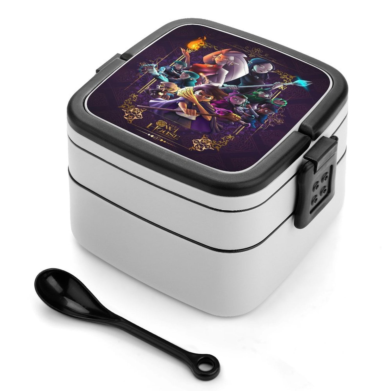 The Owl Hou-s Bento Box Double Layer Lunch Box with Spoon And Handle ...