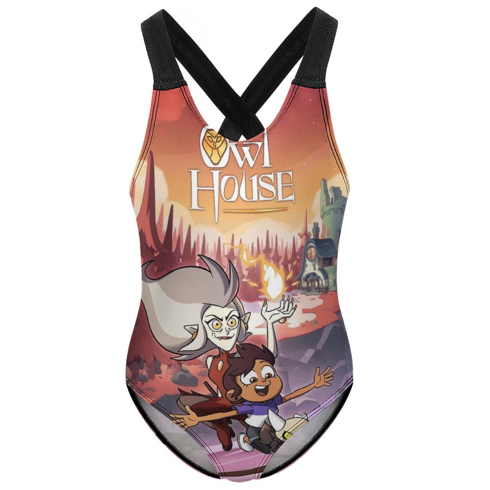 The Owl Hou-s Girls Swimwear Cartoon Cross Shoulder Swimsuit Bathing ...