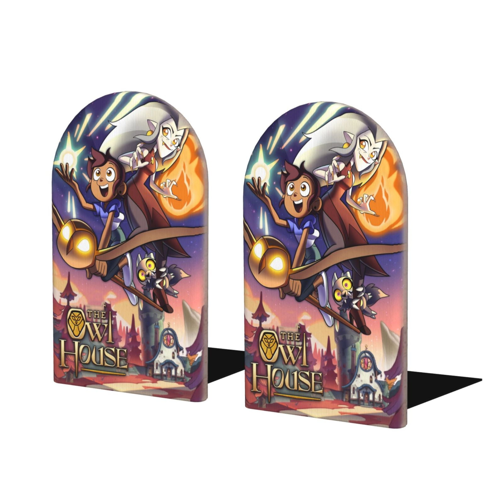 The Owl House Poster Bookends Wood Book Divider Shelves Non-Skid Book ...