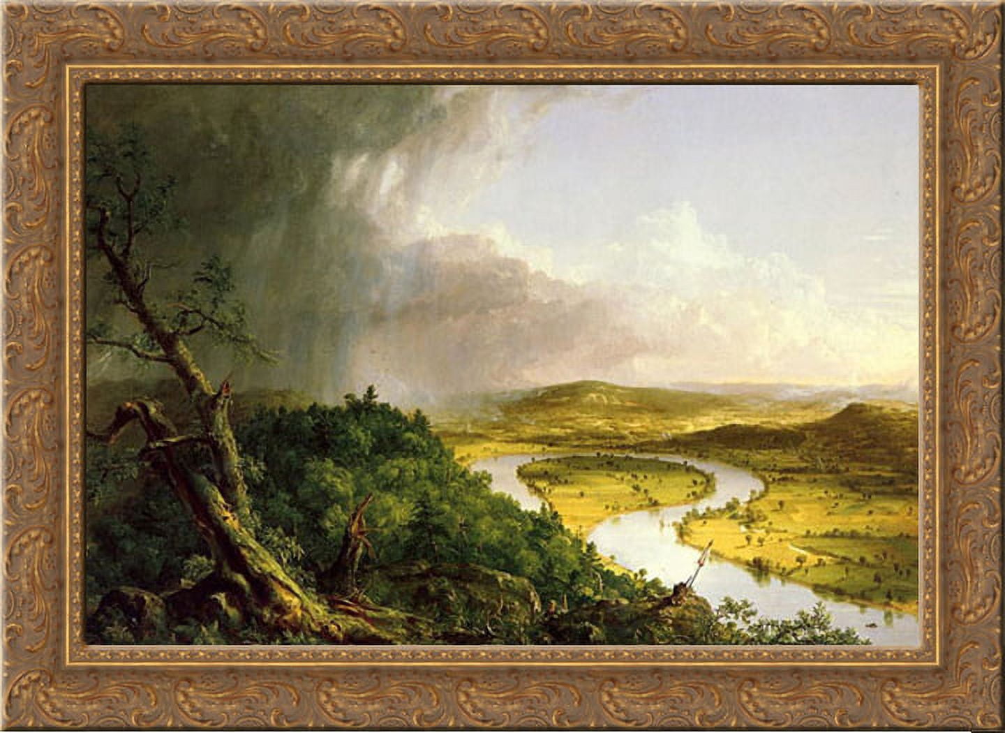 The Oxbow (The Connecticut River near Northampton) 24x19 Gold Ornate ...