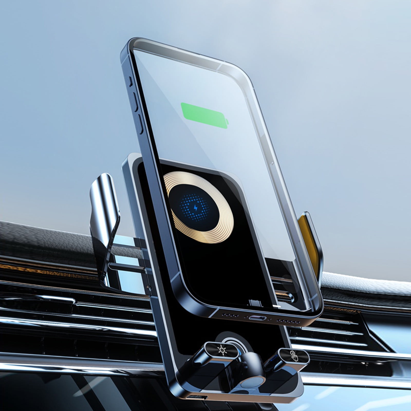 The PBAZIH 66W fast charging car wireless charger with smart navigation ...