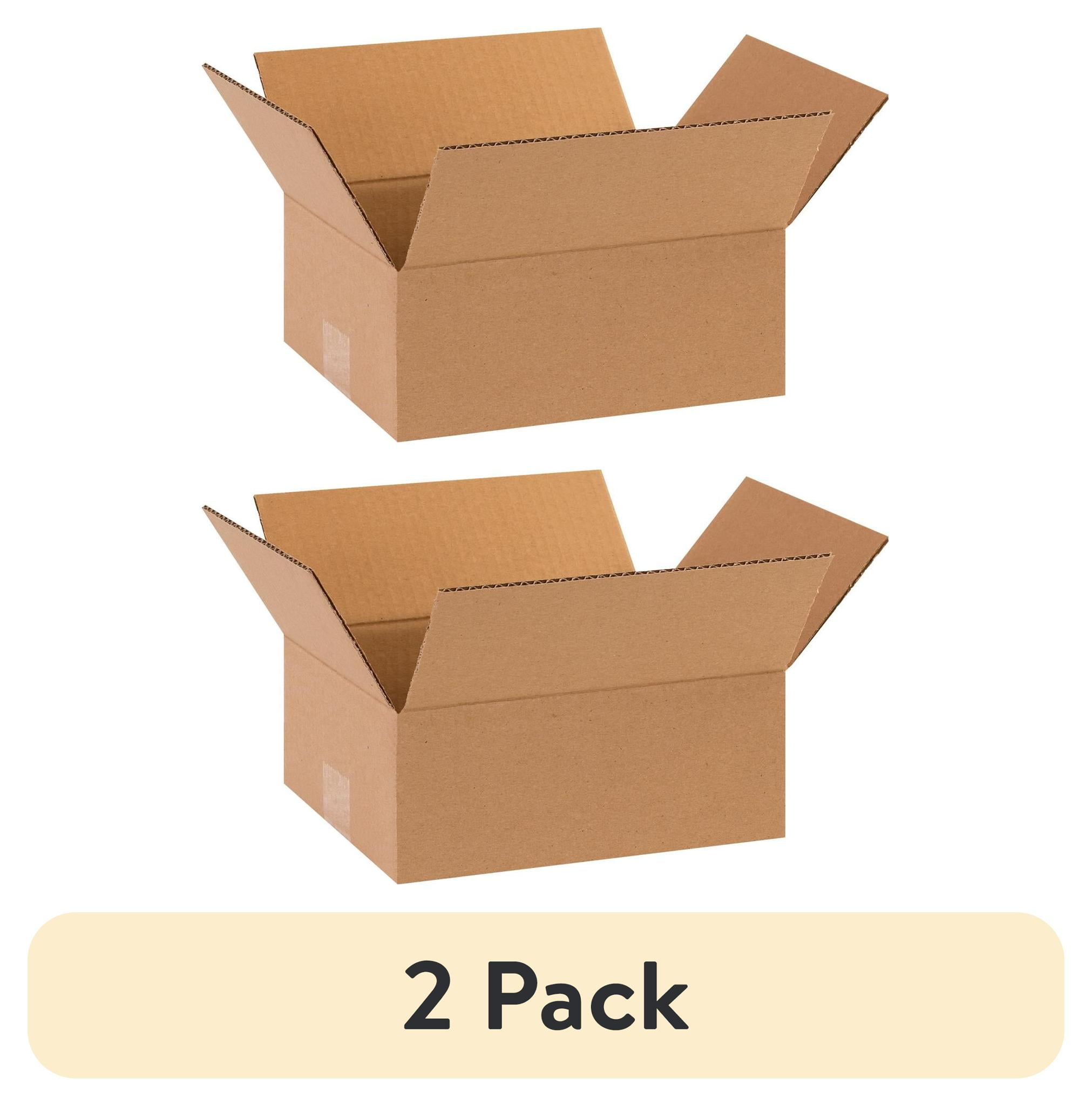 (2 pack) The Packaging Wholesalers Flat Corrugated Boxes 10" x 8" x 4 ...