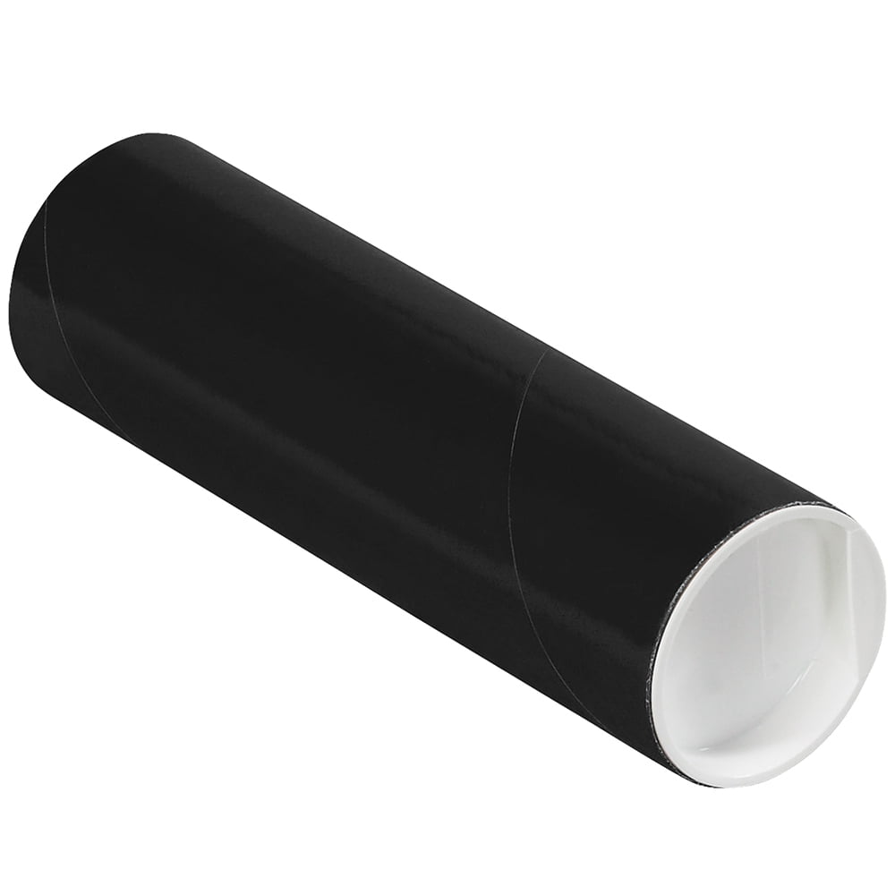 The Packaging Wholesalers Mailing Tubes with Caps 2" x 6" Black 50/Case ...