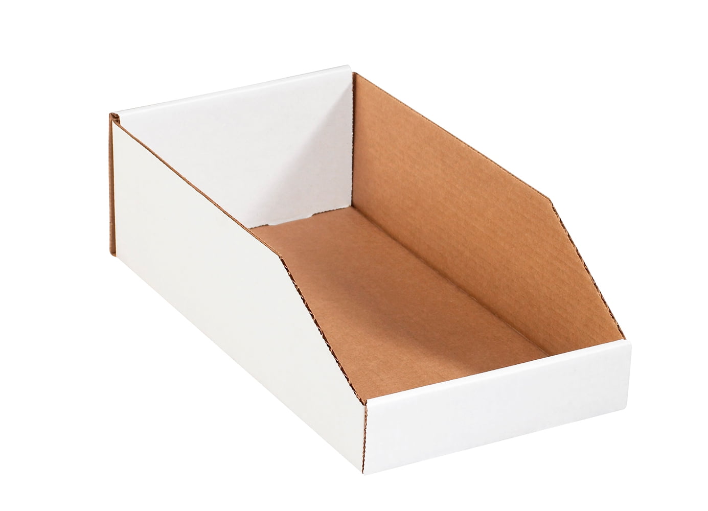 The Packaging Wholesalers Open Top Bin Boxes 8" x 24" x 4 1/2" White 50 ...