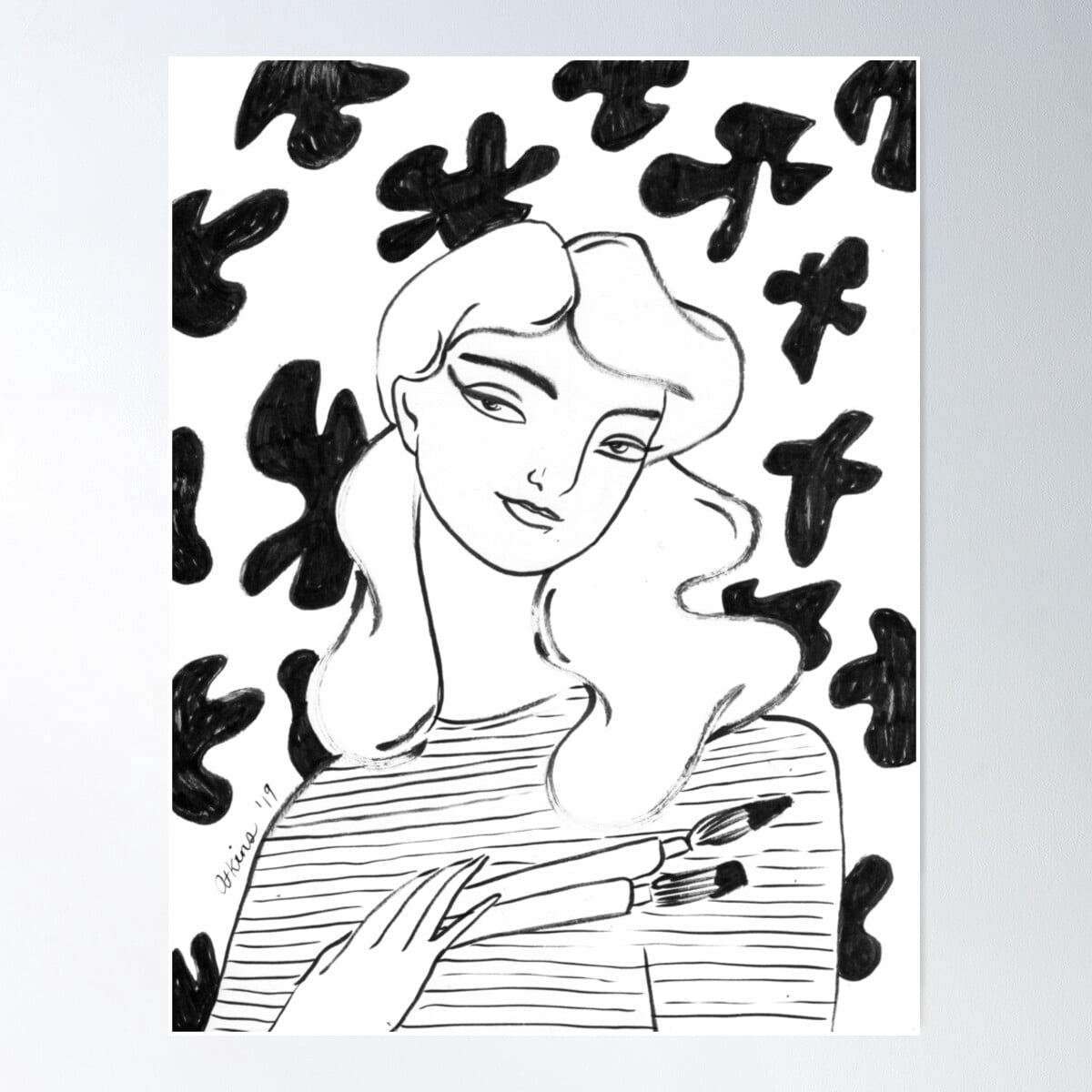 The Painter (Ode To Matisse) Drawing By Amanda Laurel Atkins Poster ...