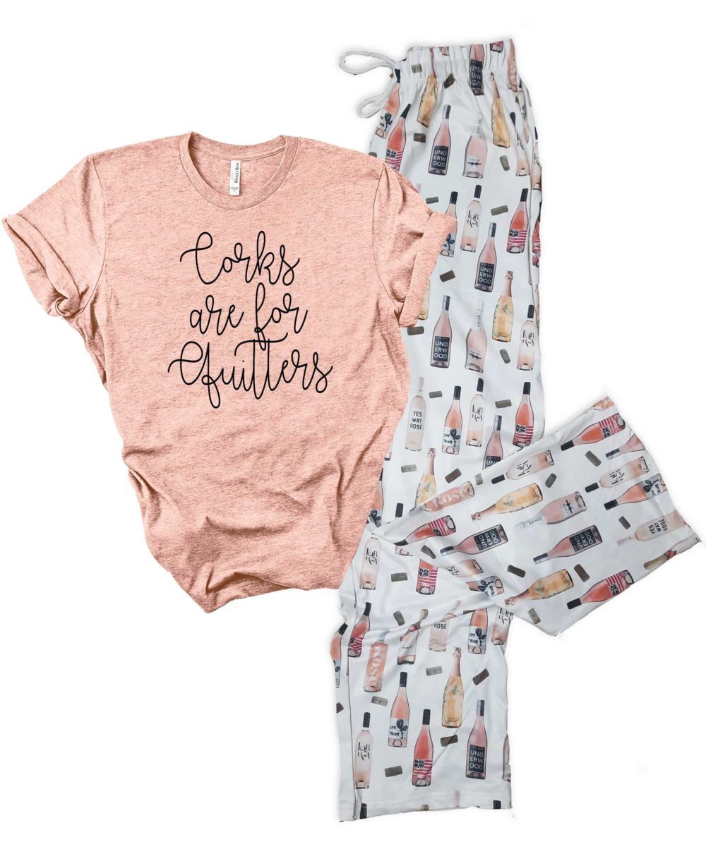 The Paisley Box Wine Pajama Set/Wine Pajamas for Women - Walmart.com