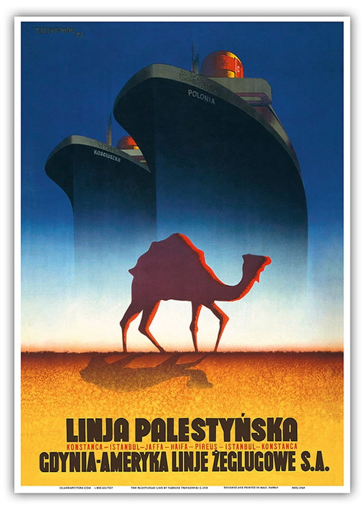 The Palestinian Line - Gdynia-America Shipping Lines - Vintage Ocean ...