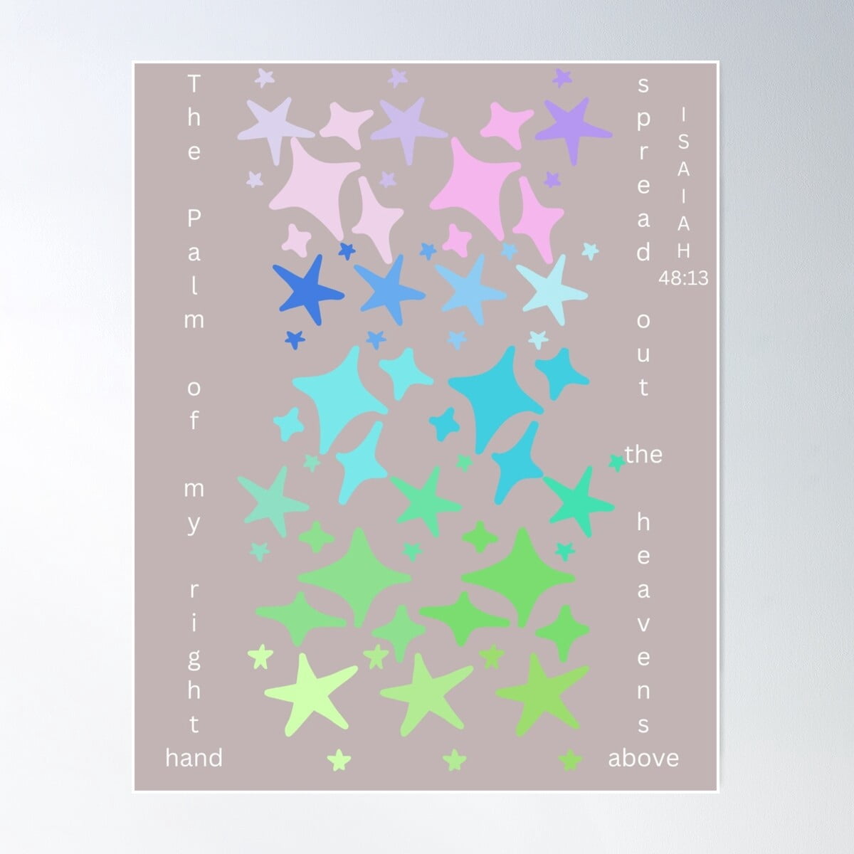 The Palm Of My Right Hand, Spread Out The Heavens Poster Wall Art ...