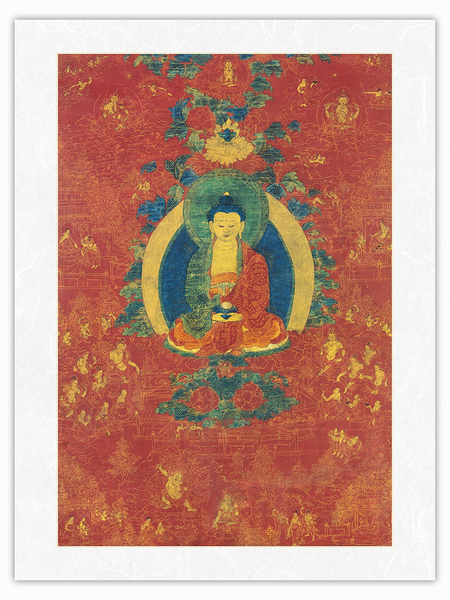The Paradise of Buddha Amitabha - The Deity of Immeasurable Light and Life - Vintage Tibetan ...