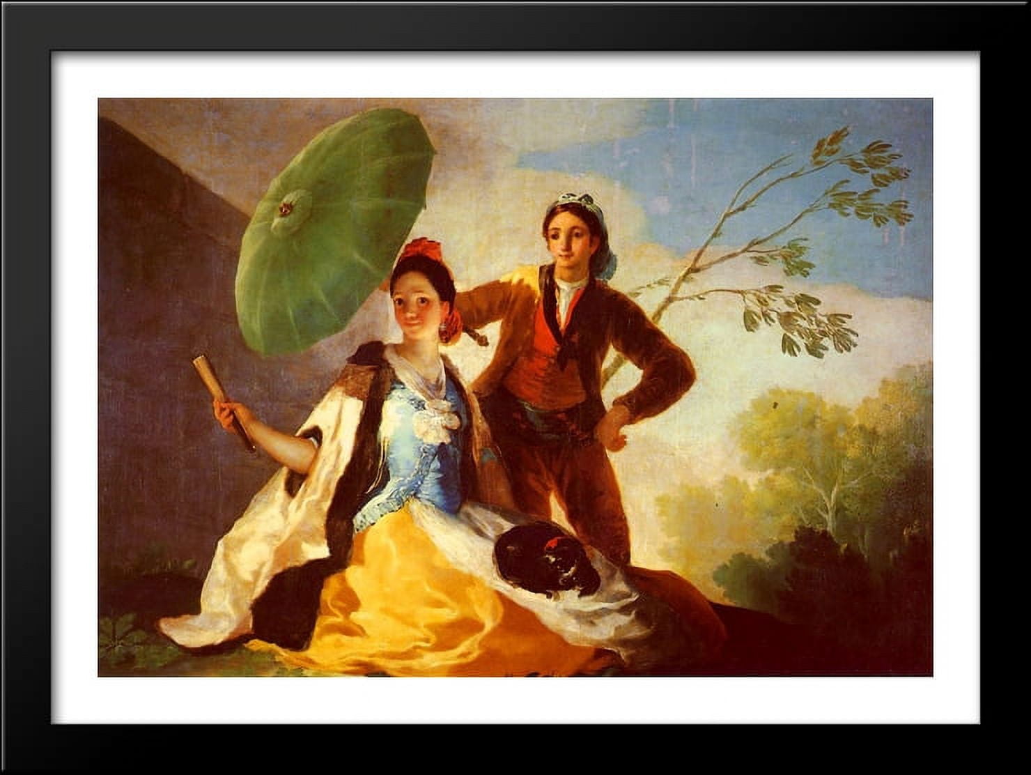 The Parasol 38x28 Large Black Wood Framed Print Art by Francisco Goya ...